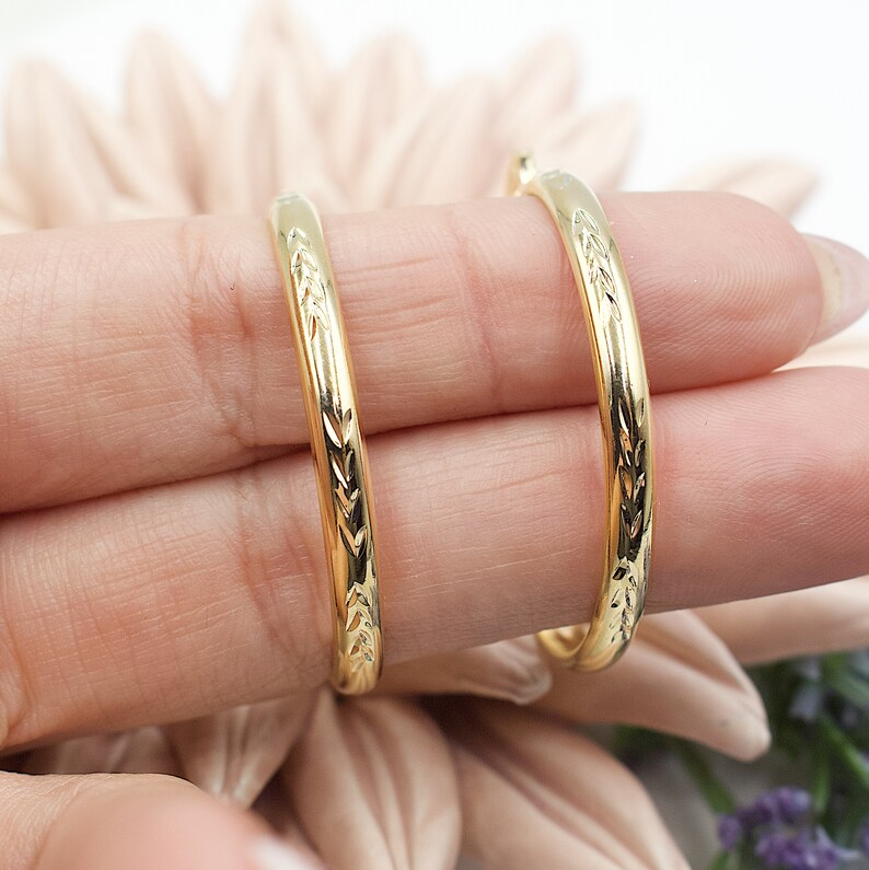 Earring 18k Gold Filled closed Ring With Designed - Etsy