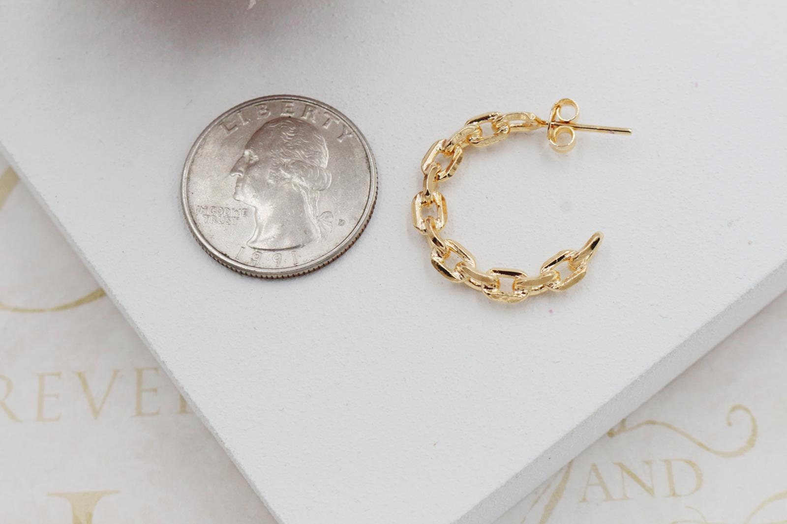 18K Gold Filled Open Paperclip Hoops | Etsy