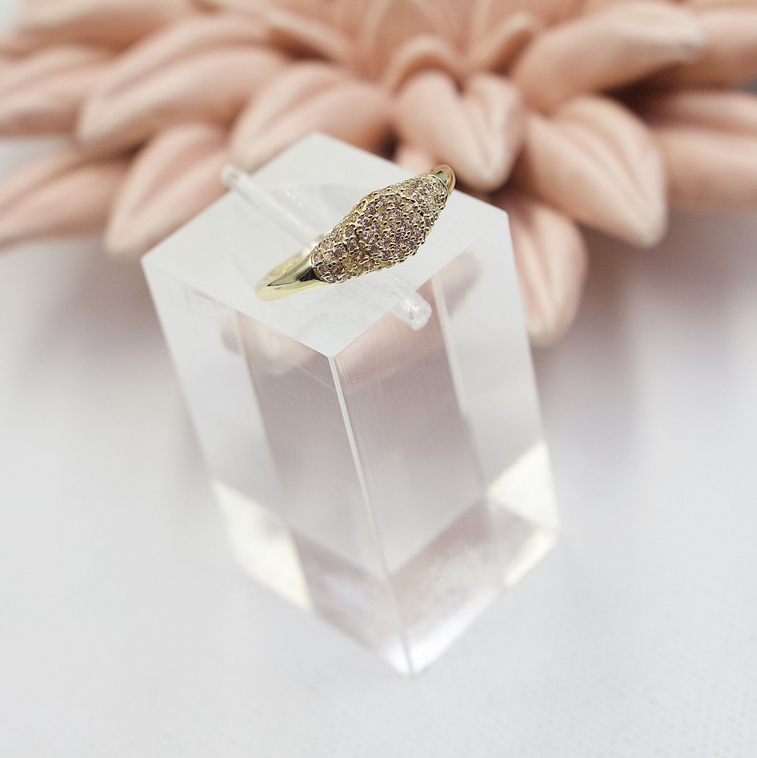 Ring 18k Gold Filled "clock Format With Rhinestones" - Etsy