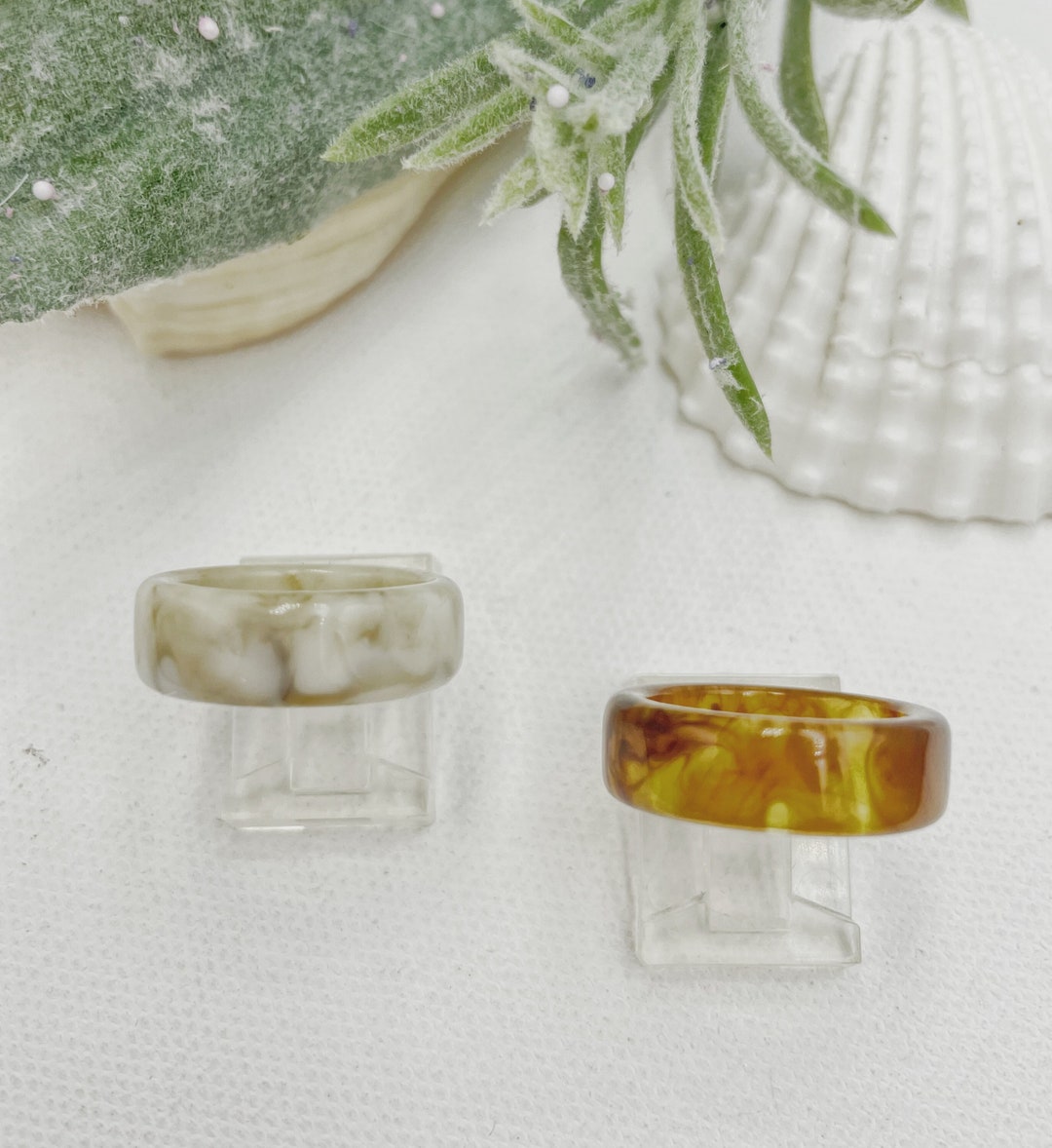 Marble Stone Desing Resin Ring - Etsy