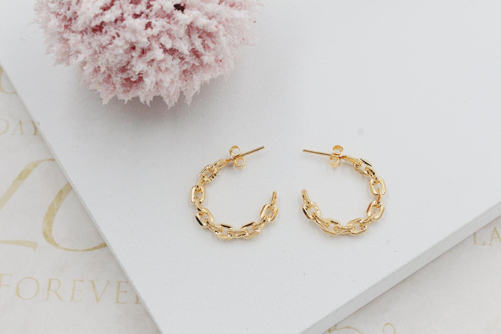 18K Gold Filled Open Paperclip Hoops | Etsy