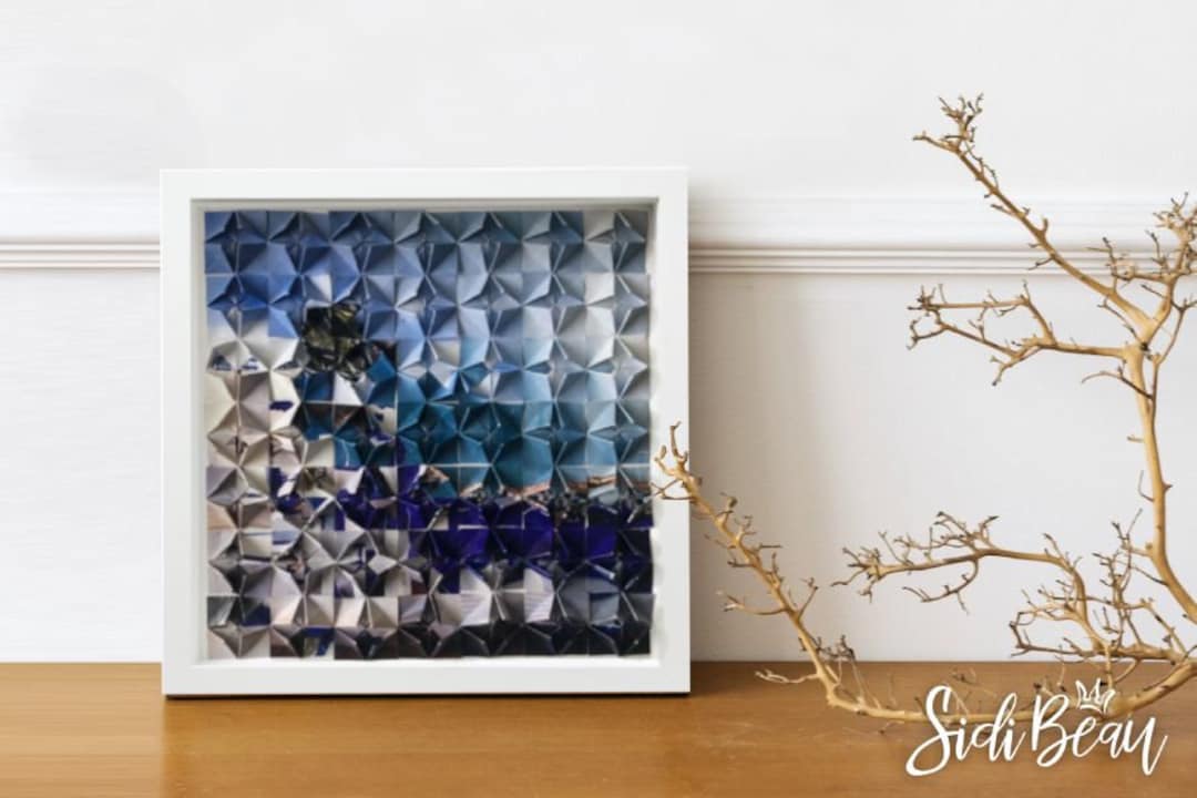 3D Origami Image Origami Art Origami Pixel Origami Mural cafe Sidi Bou ...