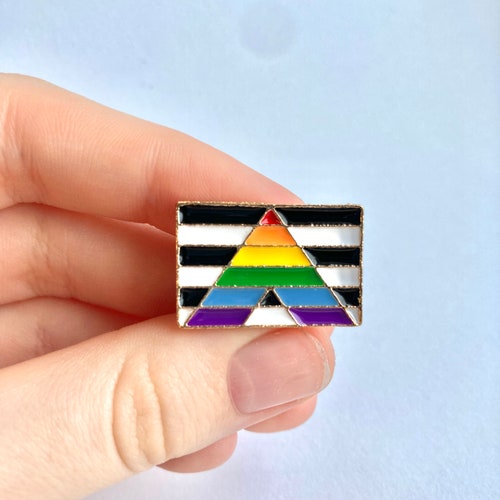 Lgbtq Ally Pride Flag Pin Badge Etsy Uk
