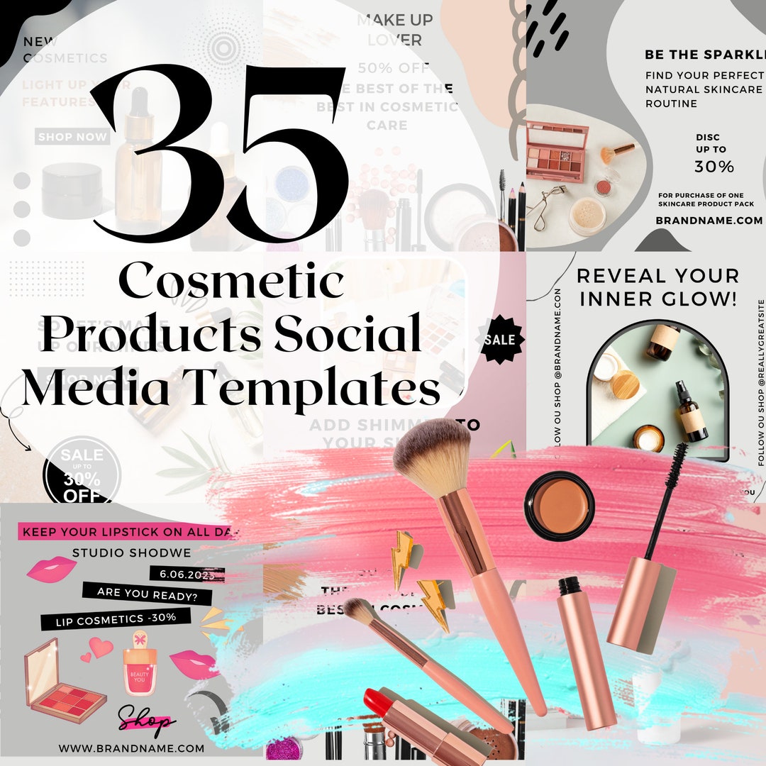 35 Cosmetic Product Instagram Post Templates for Beauty Brands - Etsy