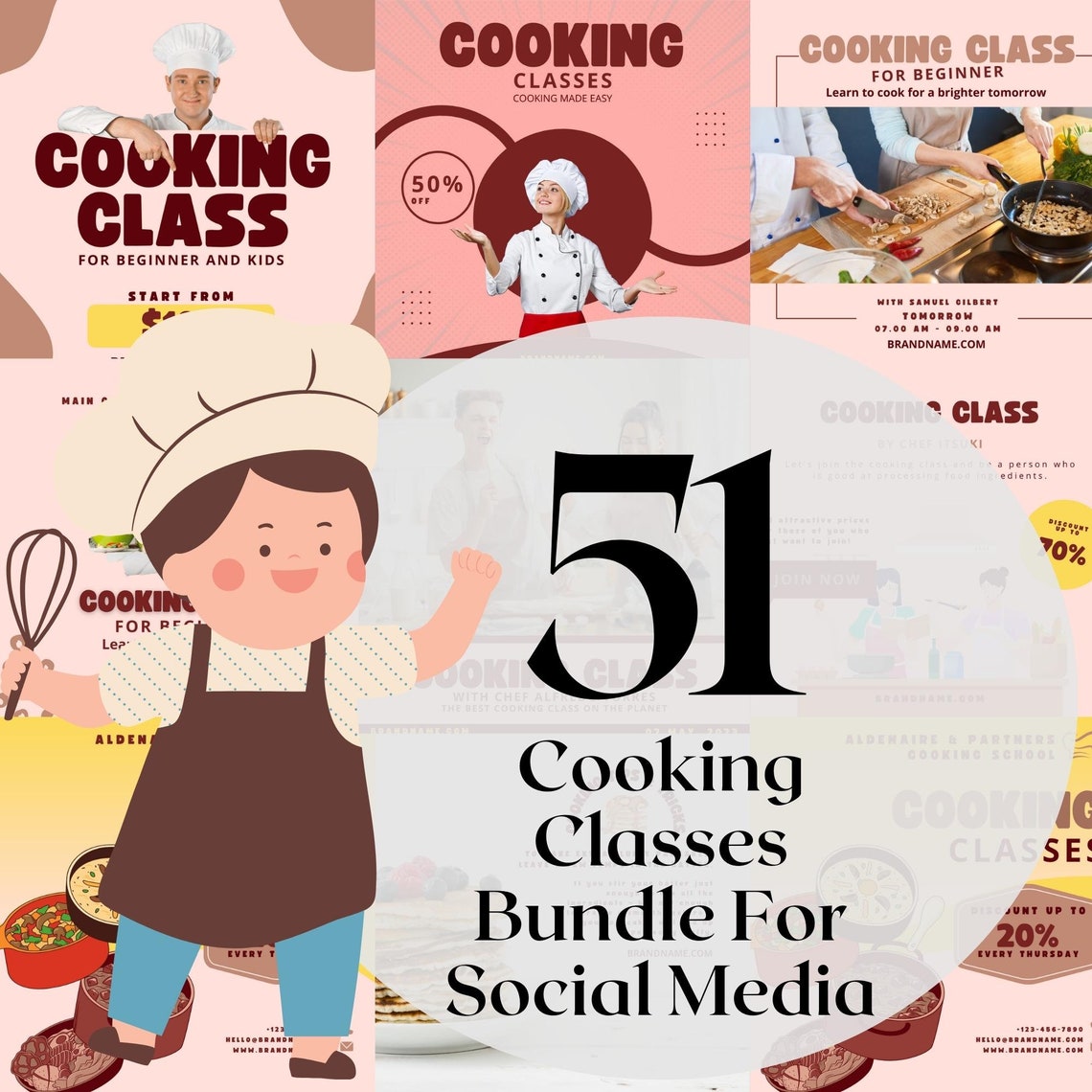 51 Cooking Classes Instagram Post Templates Chefs - Etsy