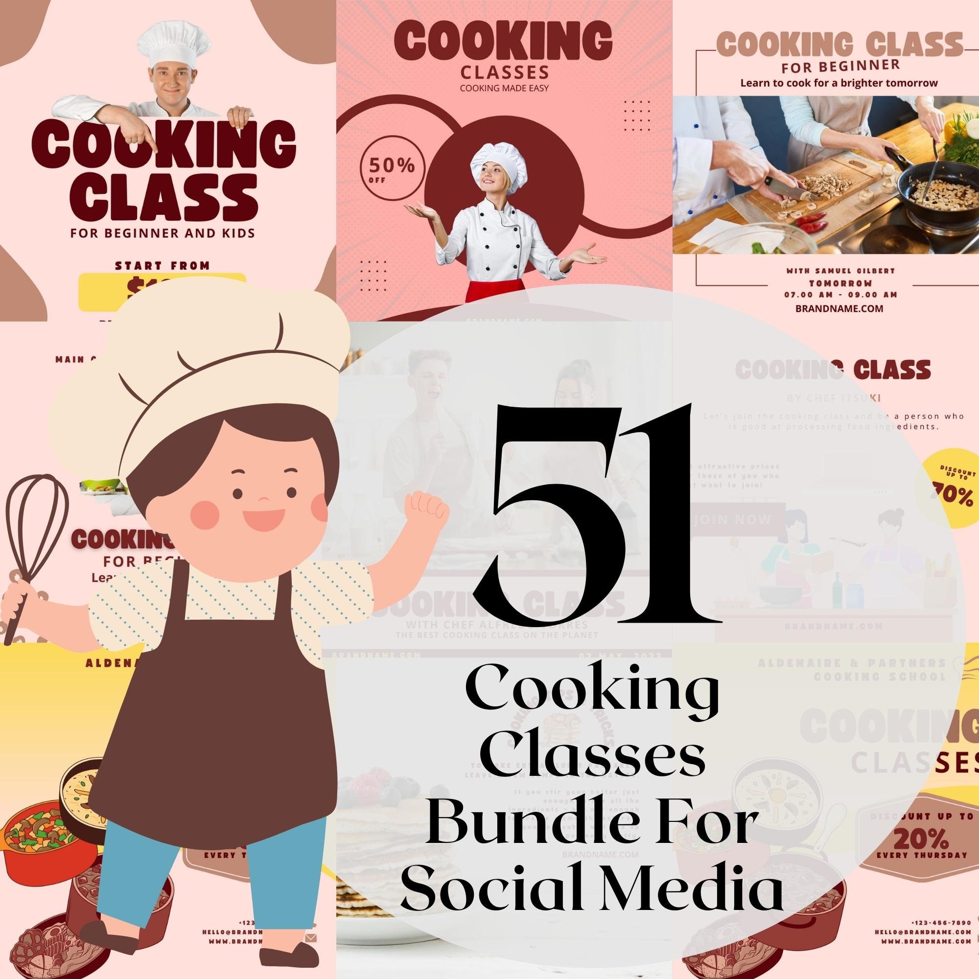 51 Cooking Classes Instagram Post Templates Chefs - Etsy