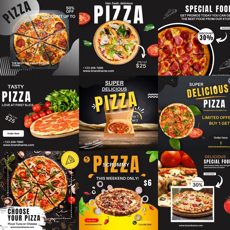 40 Eye-catching Pizza Shop Instagram Post Templates Pizza Shops - Etsy