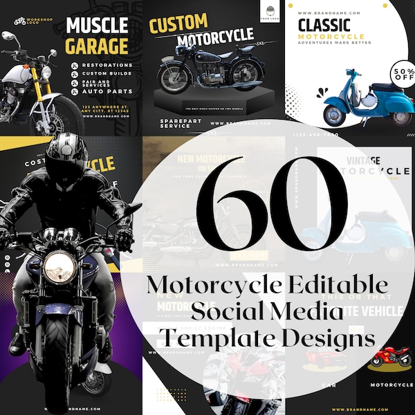 Motorcycle Canva - Etsy