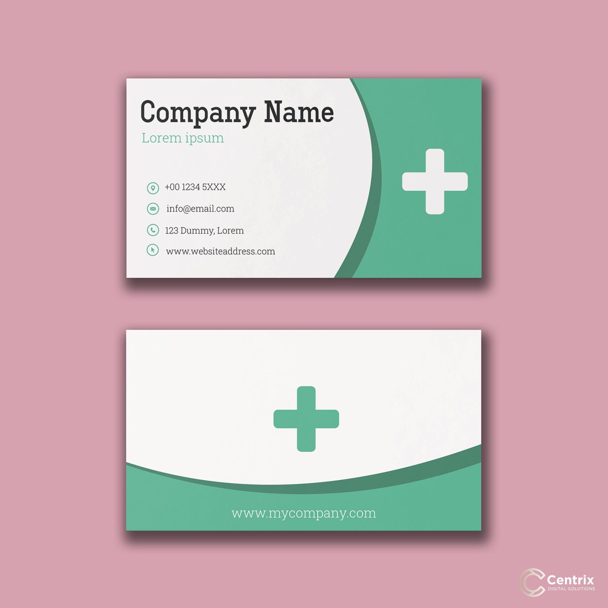 Medical Business Cards Editable Business Card Template Contact Card ...
