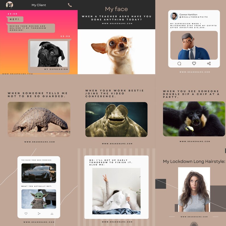40 Funny Meme Instagram Post Templates Content Creators - Etsy