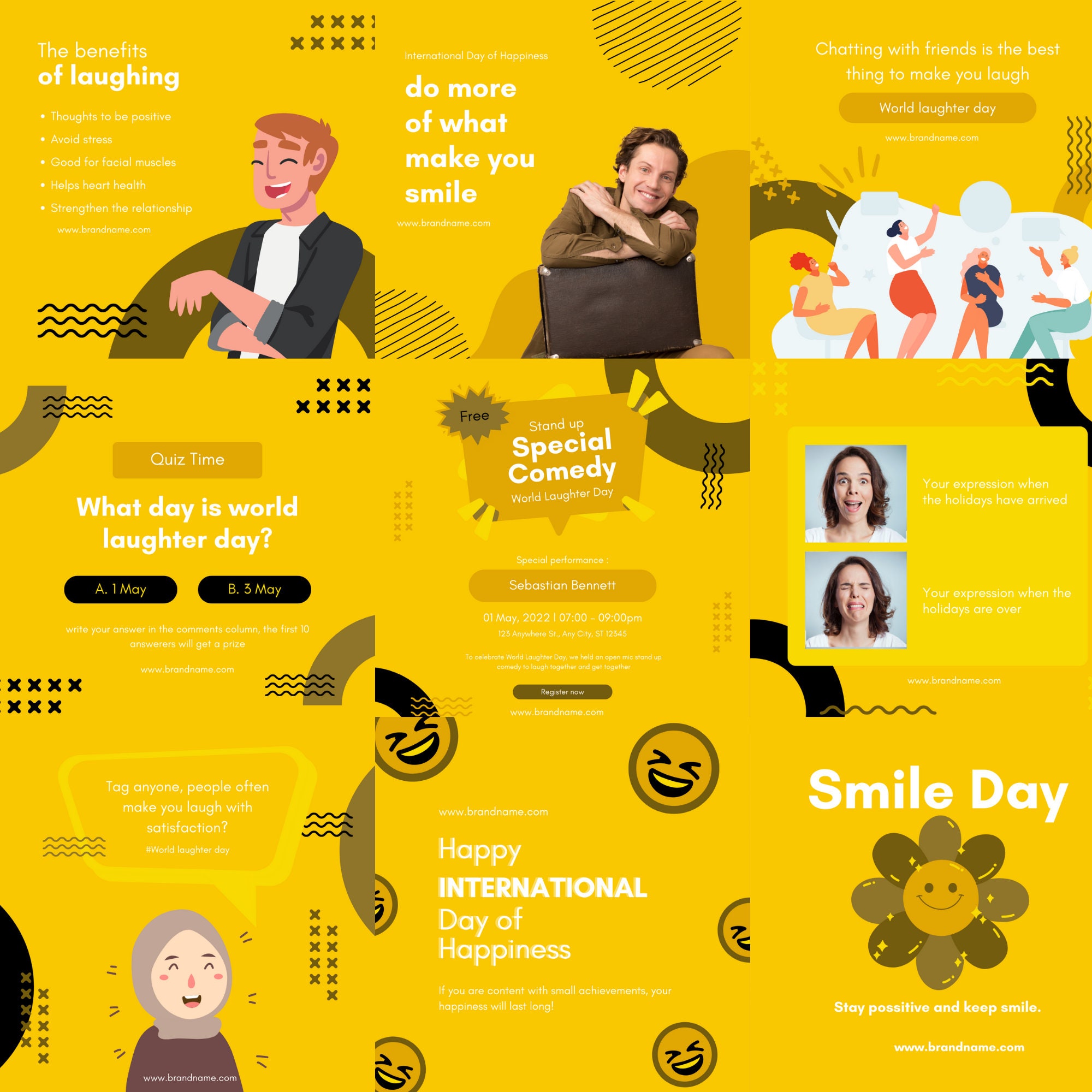 25 National Smile Day Editable Instagram Post Templates - Etsy