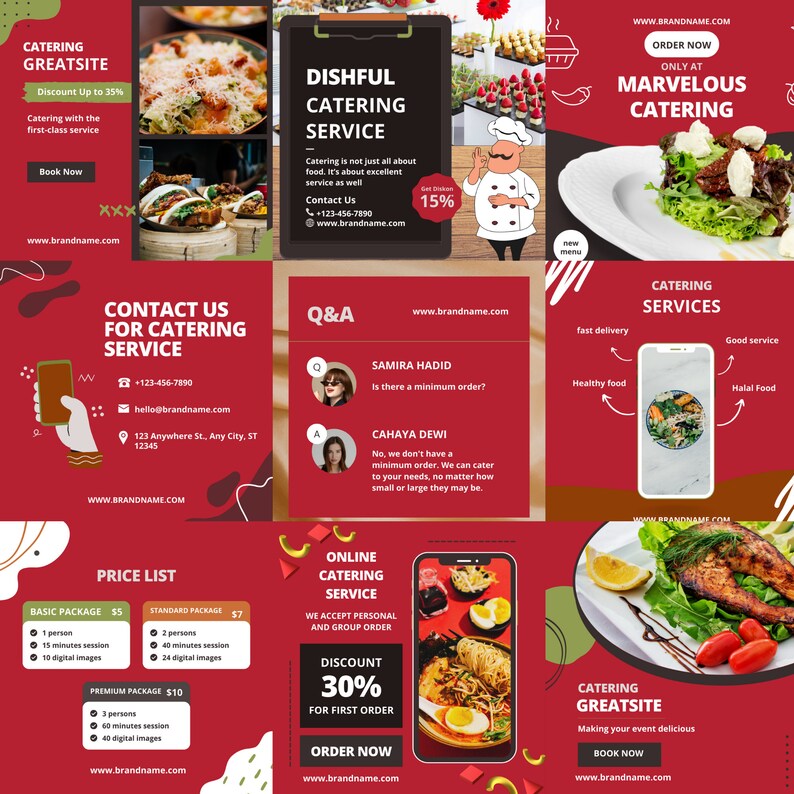 30 Catering Service Instagram Post Templates Professional Caterers - Etsy