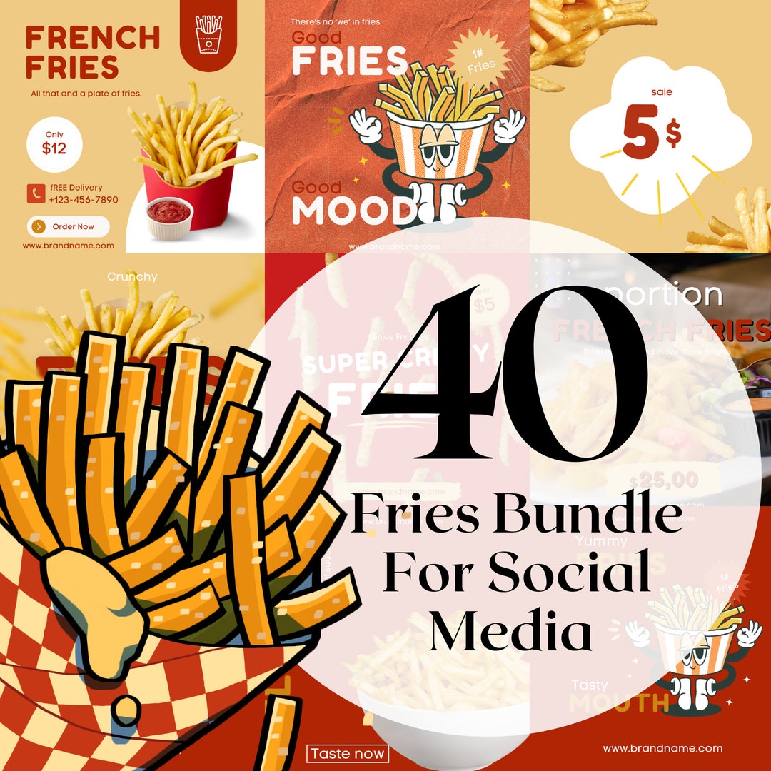 40 Fries Promotion Instagram Post Templates French Fries - Etsy