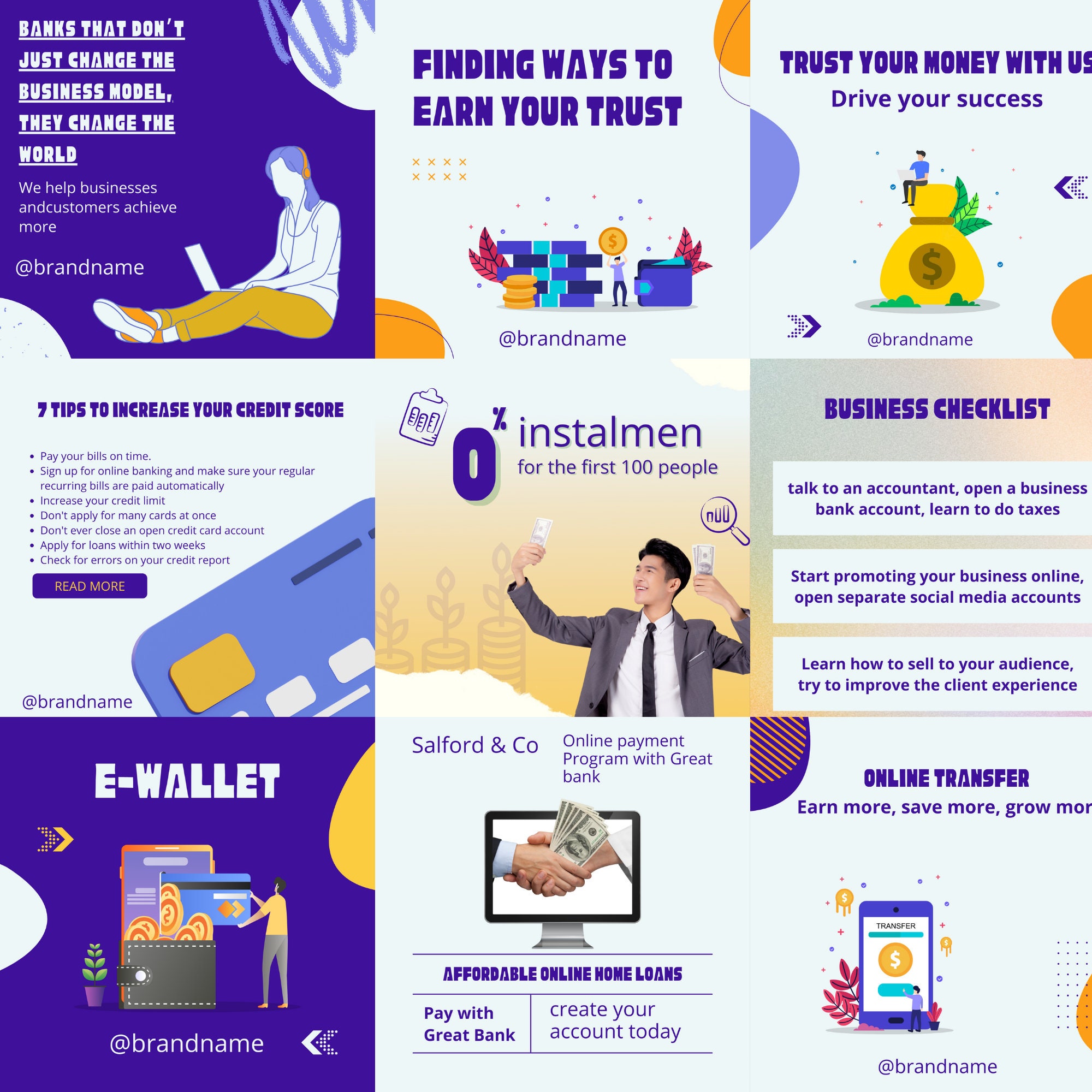 30 Banking Instagram Post Templates for Accountants Canva Templates - Etsy