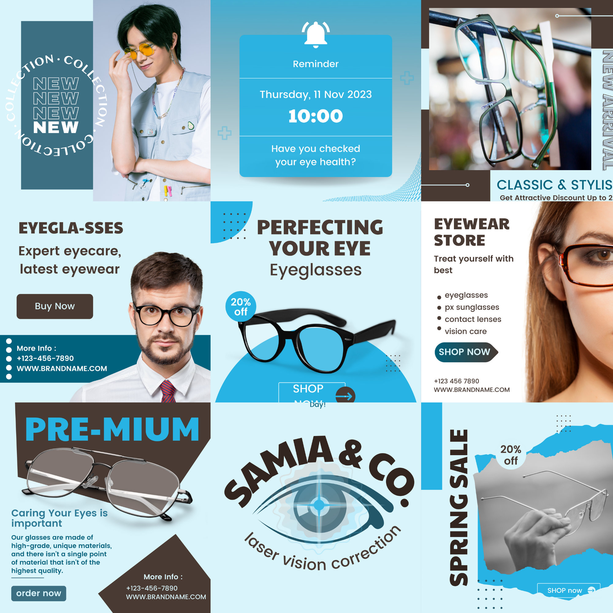 40 Optical Store Editable Instagram Post Templates Eyewear - Etsy