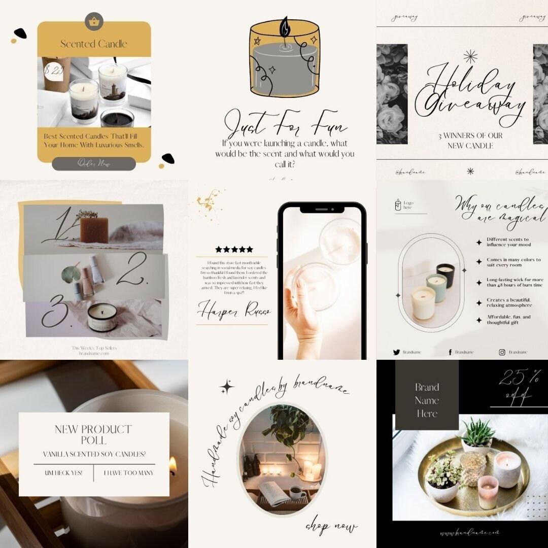 30 Candle Businesses Instagram Post Template Social Media - Etsy