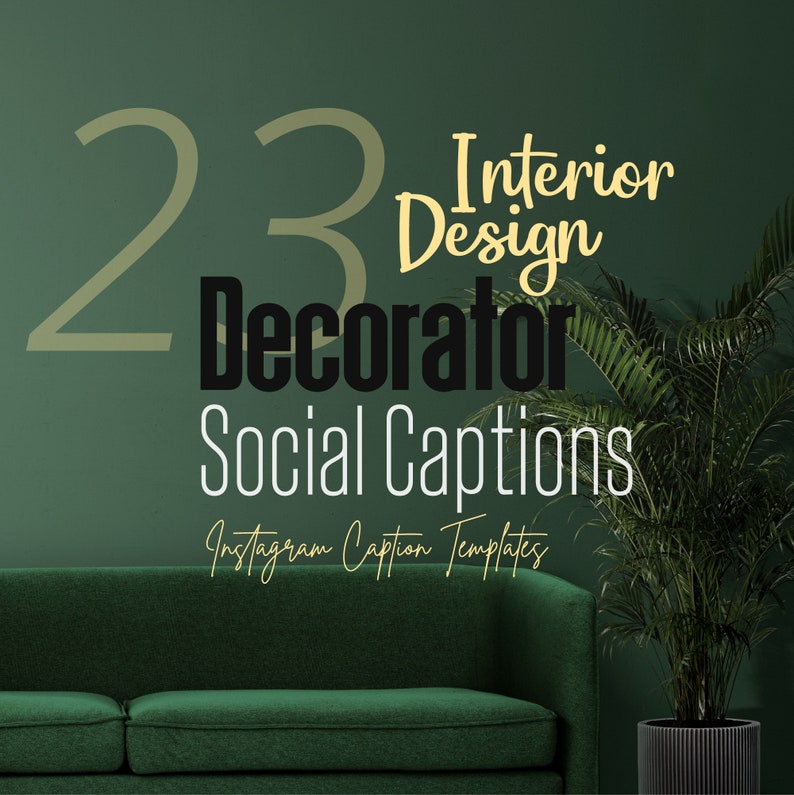 23 Interior Decorator Instagram Captions Instant Download Interior ...