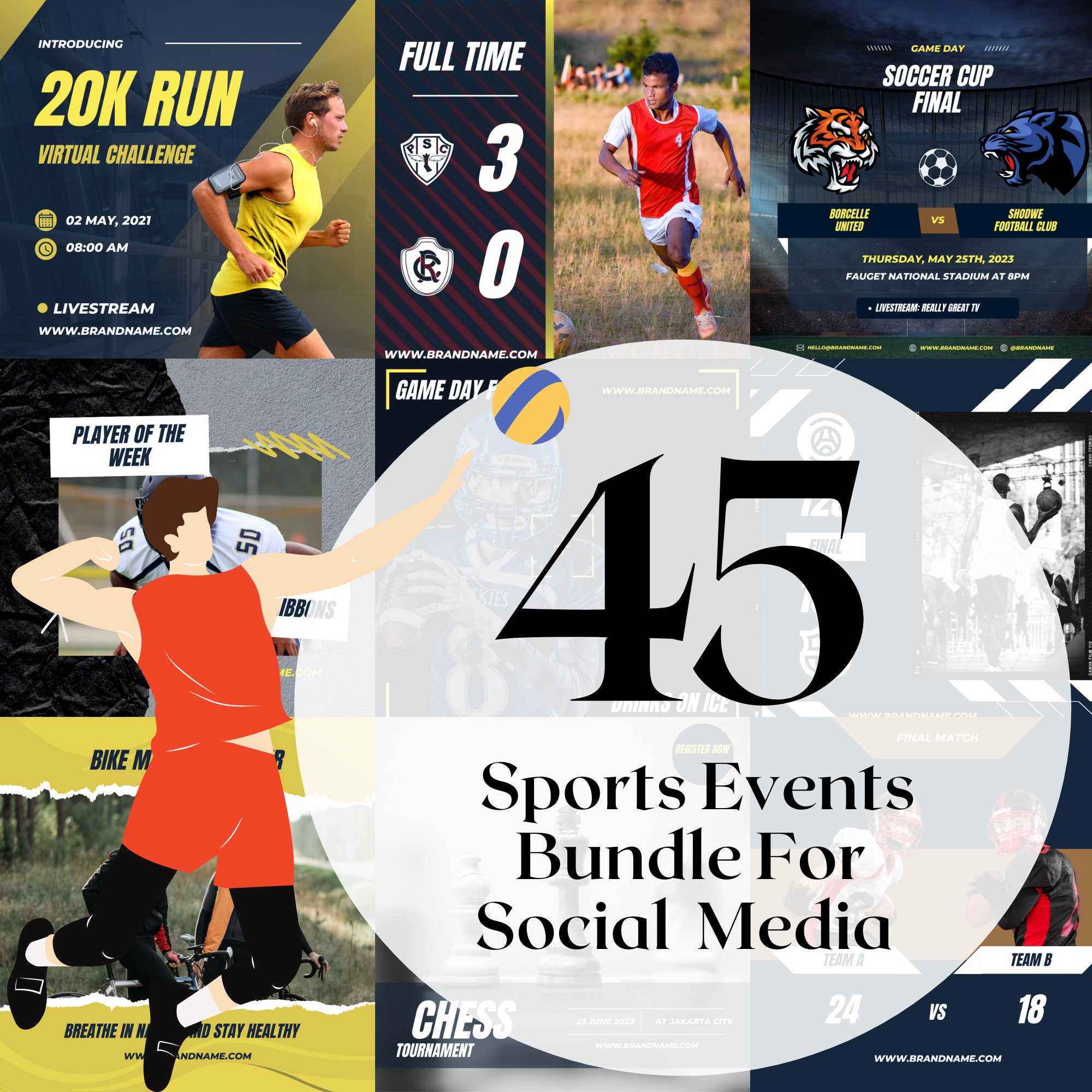 45 Sports Events Editable Canva Templates for Instagram Post Sports ...