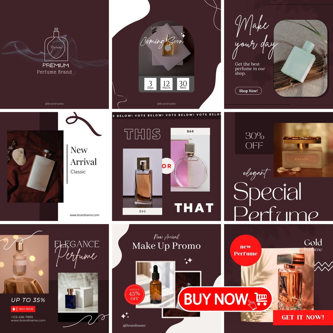 30 Perfume Shop Services Instagram Post Template Bundle Fragrance - Etsy