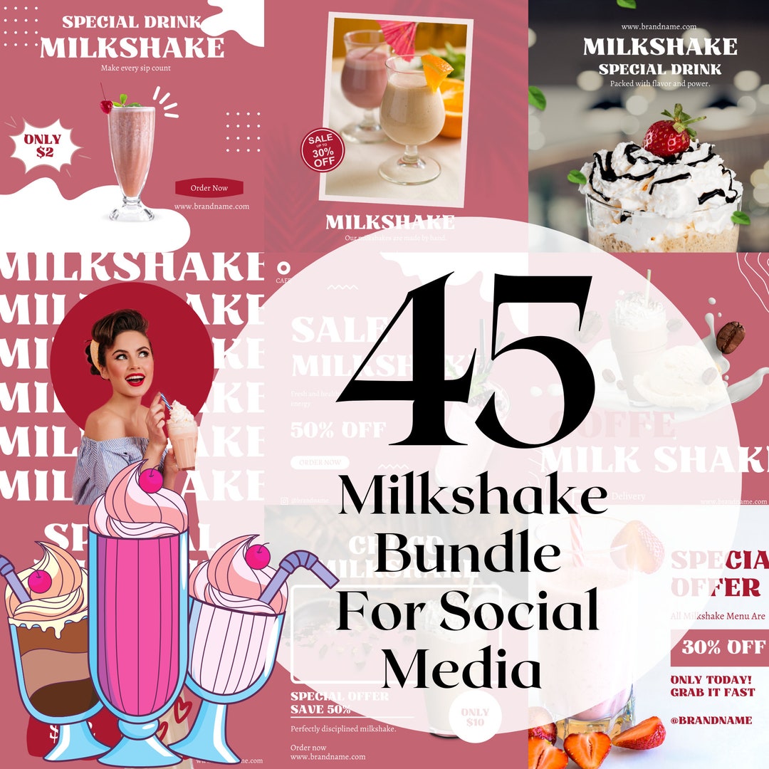 45 Milkshake Instagram Post Templates Milkshake Lovers - Etsy