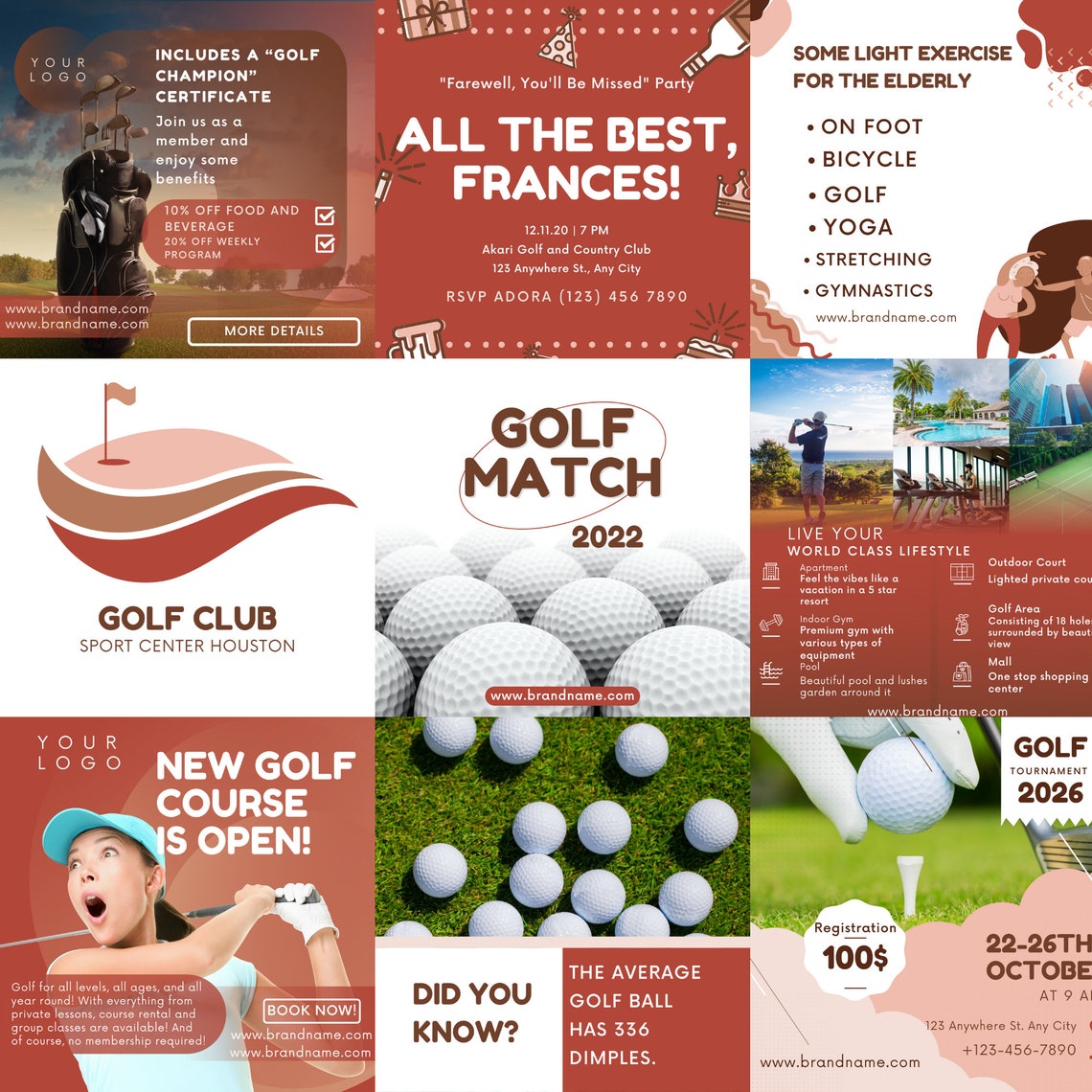 33 Golf Club Editable Instagram Post Template Kit Golf Club - Etsy