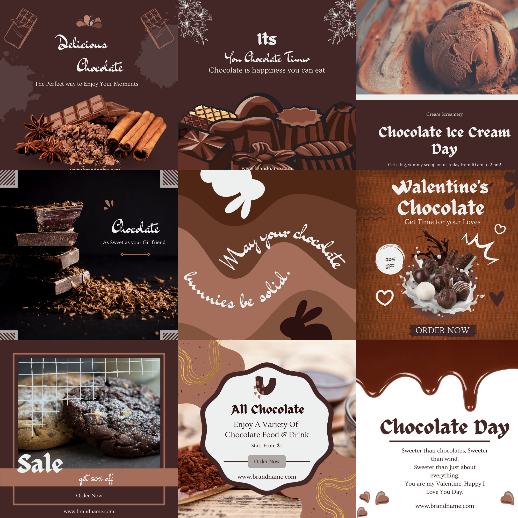 50 Chocolate Templates Chocolate Factory Chocolate Maker Instagram Post ...
