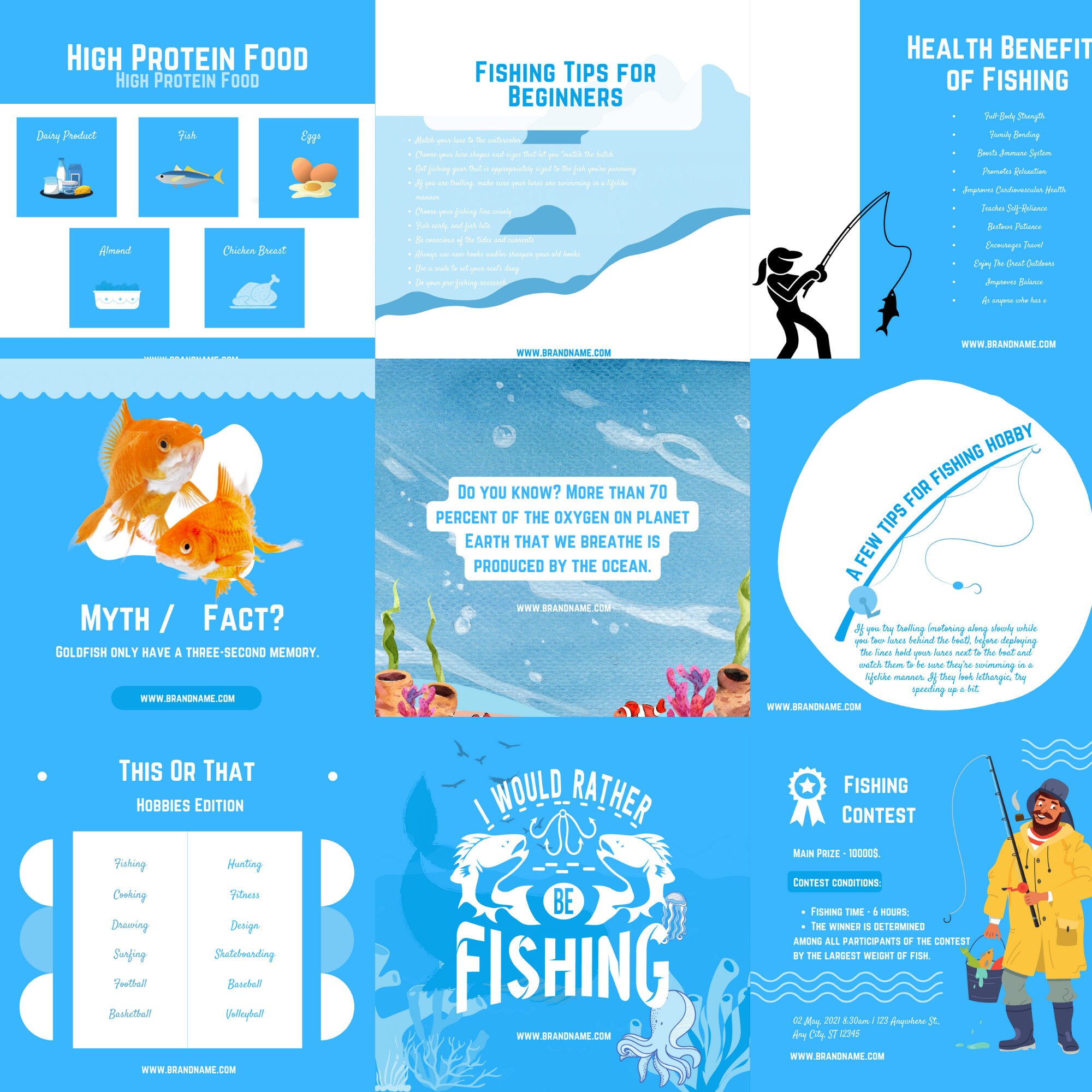 25 Fishing Editable Templates for Instagram Feed Outdoor Activity - Etsy