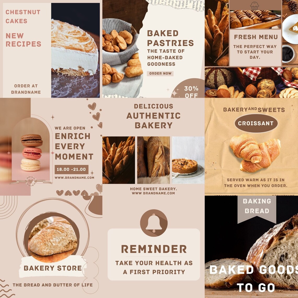 38 Social Media Bakery Editable Pack Instagram Post Kit Bakers - Etsy ...