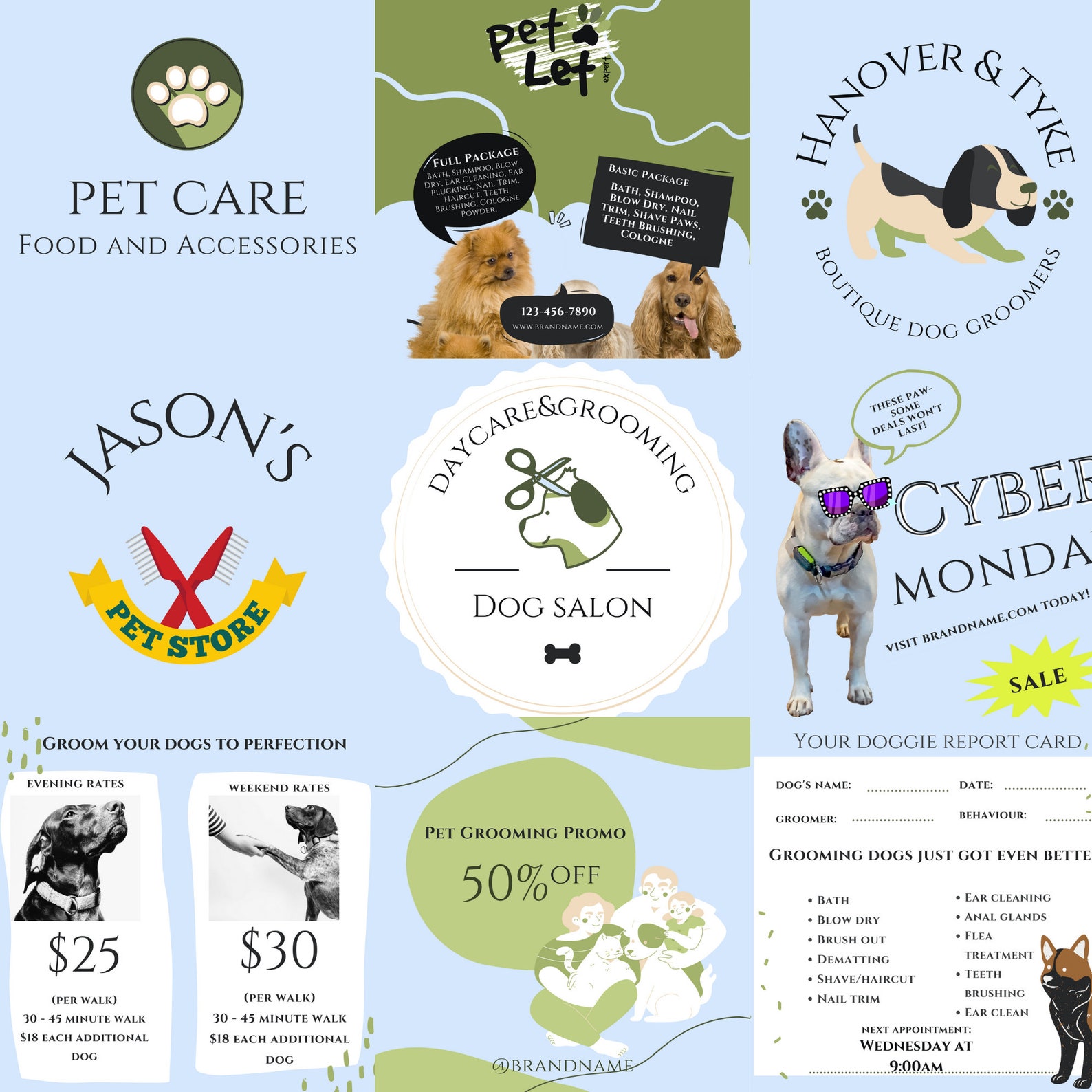 17 Dog Grooming Care Instagram Post Templates Pet Care Canva Templates ...