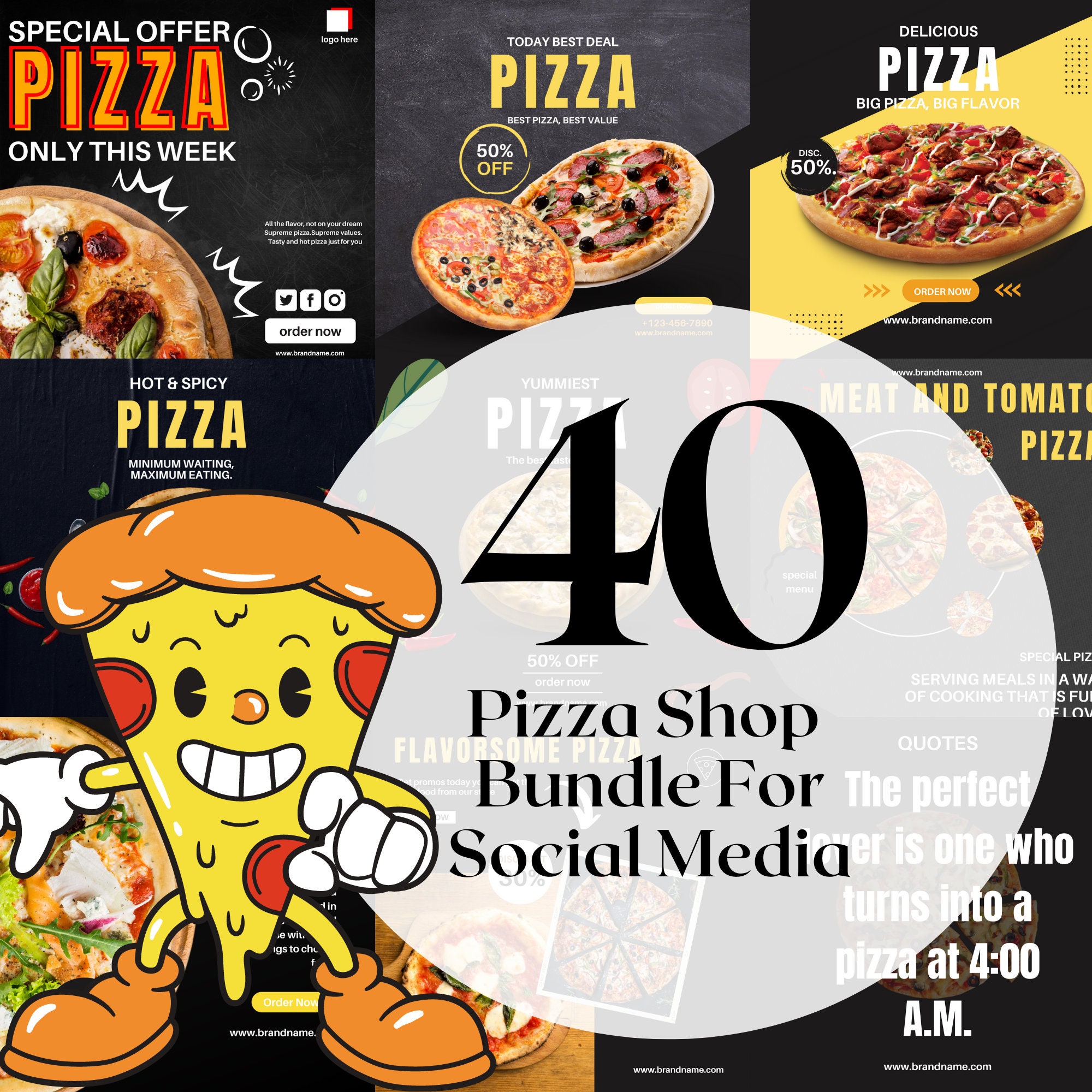 40 Eye-catching Pizza Shop Instagram Post Templates Pizza Shops - Etsy