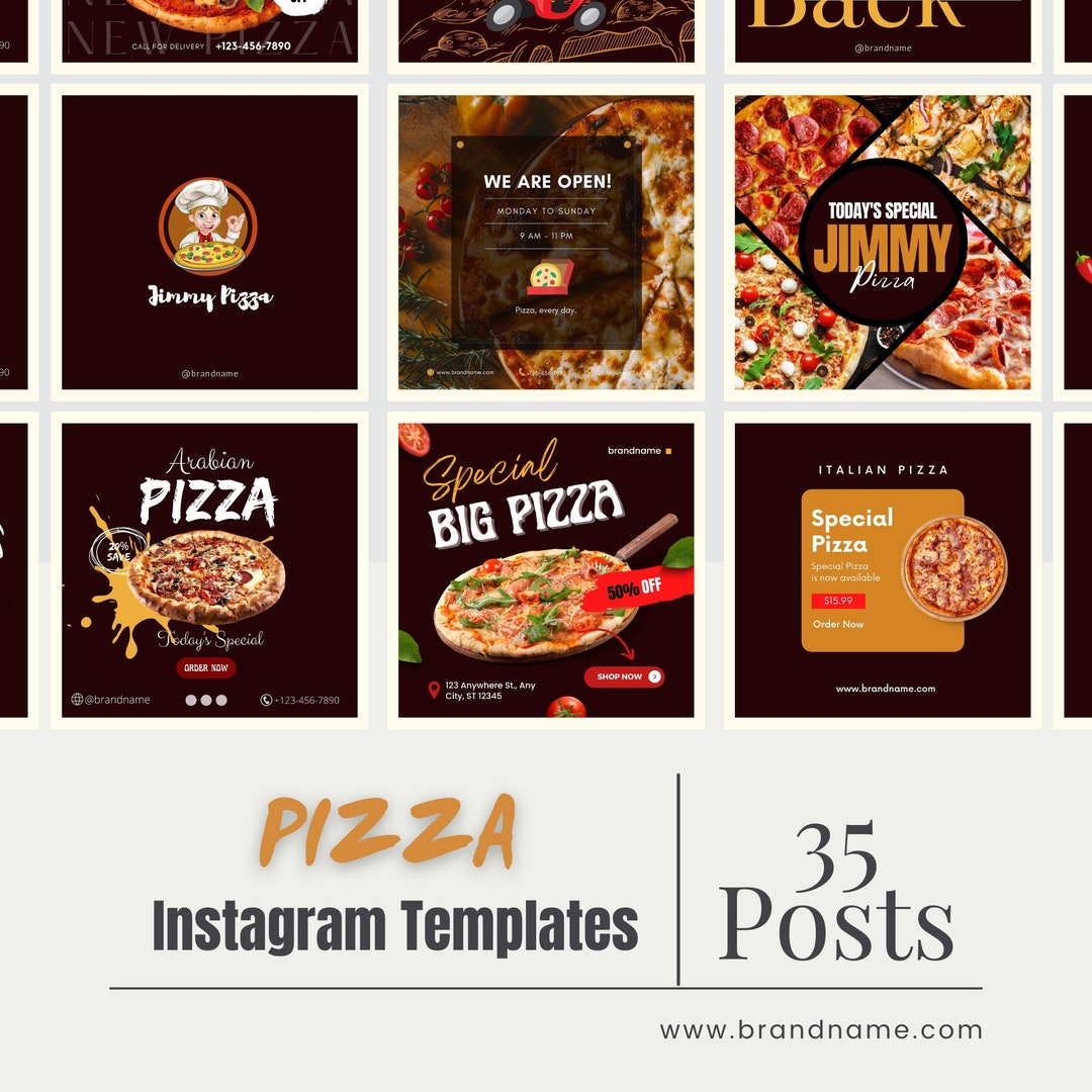35 Pizza Shop Services Bundle for Social Media Pizzeria Social Media ...