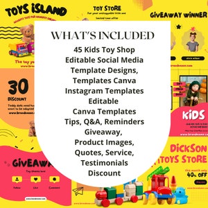 45 Kids Toy Shop Editable Templates for Instagram Feed Kids Toy - Etsy