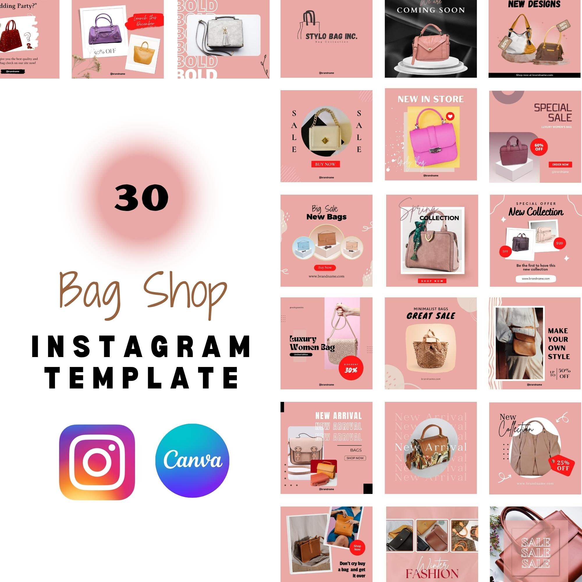 30 Bag Shop Social Media Content Template Instagram Feed Social Media ...