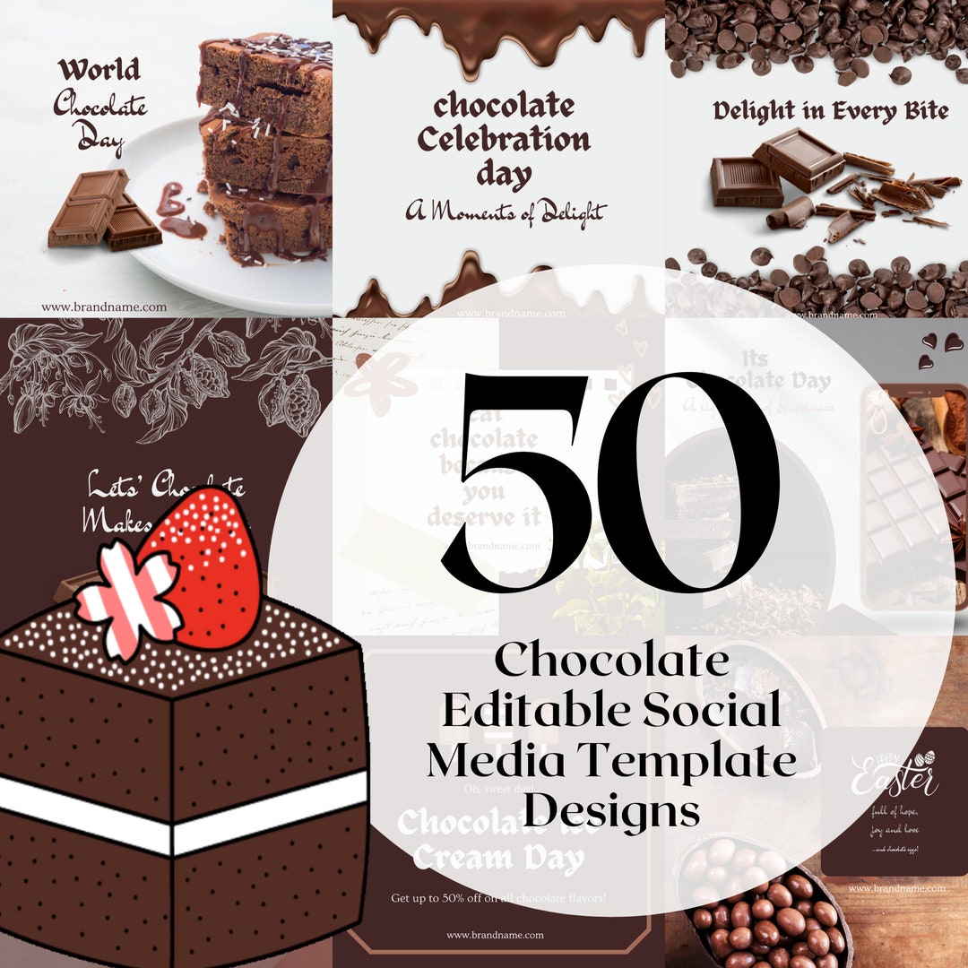 50 Chocolate Templates Chocolate Factory Chocolate Maker Instagram Post ...