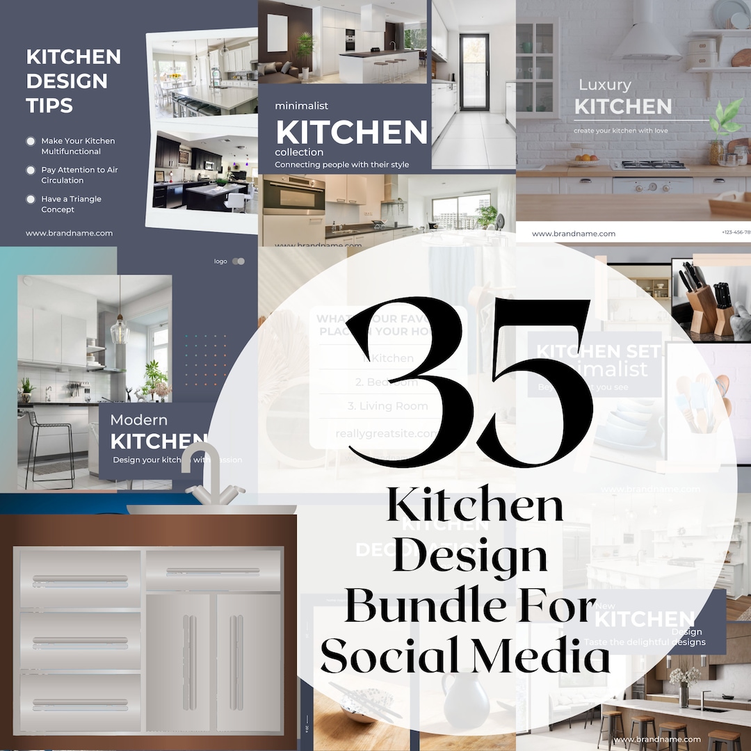35 Kitchen Design Social Media Posts Templates Restaurant - Etsy