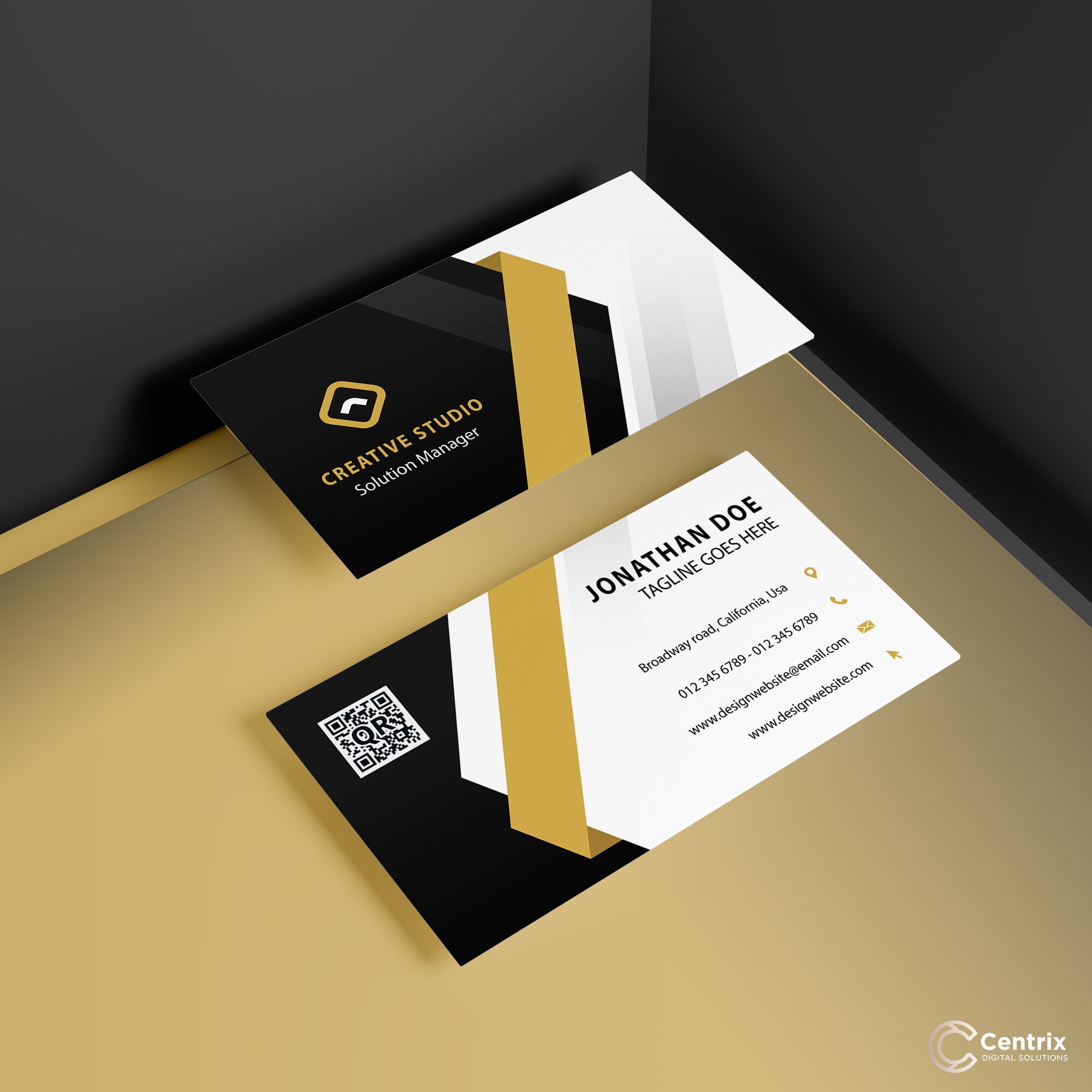 Contractor Business Card Template Corporate Business Cards Editable ...