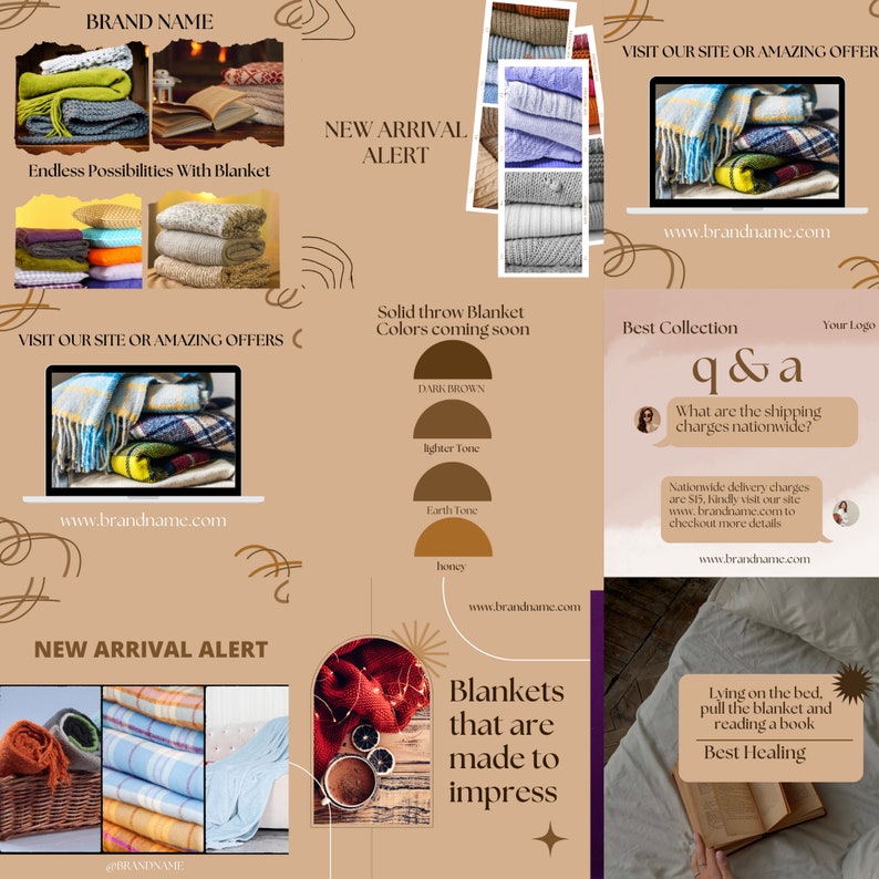 30 Editable Blankets Instagram Post Template Marketing - Etsy