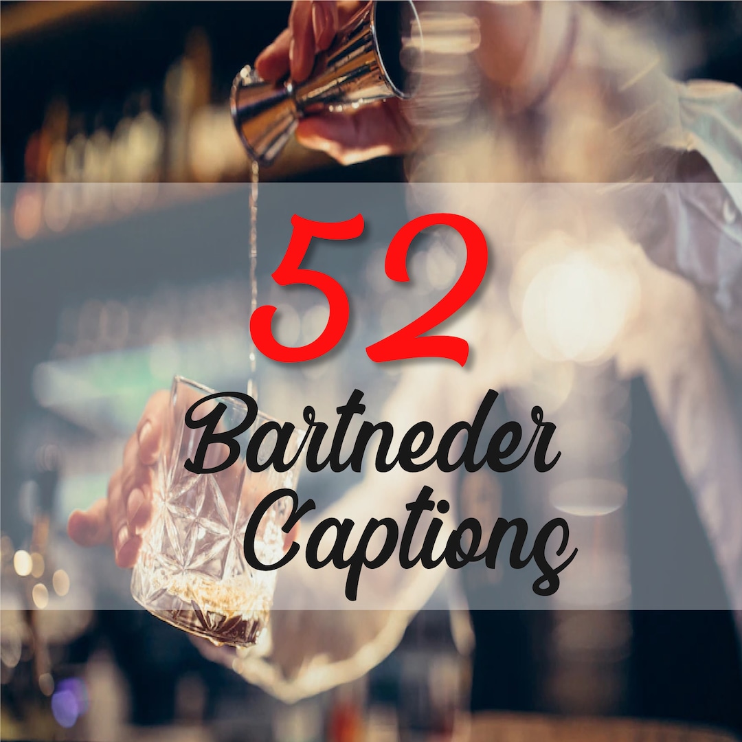52 Bartender Instagram Captions Template Photo Caption Drink Recipes - Etsy