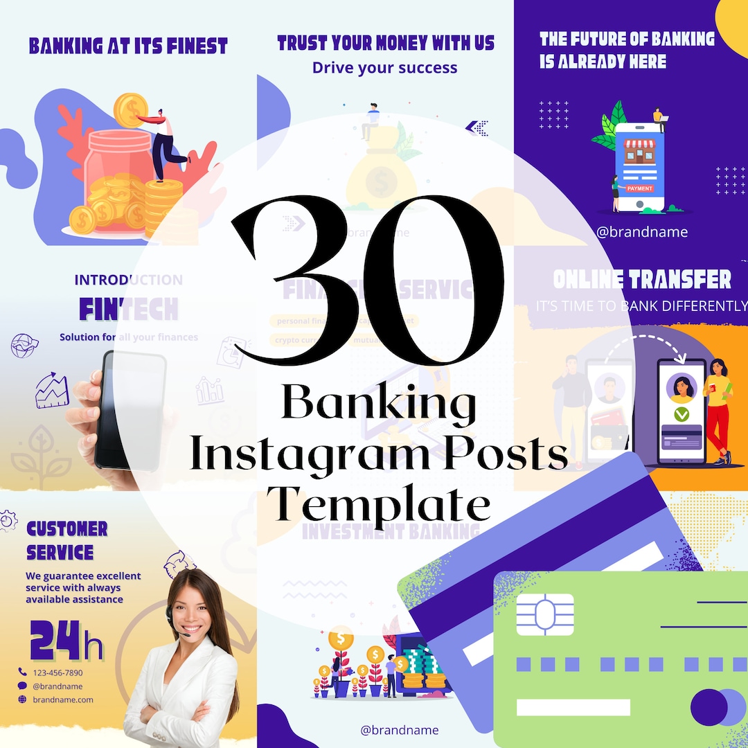 30 Banking Instagram Post Templates for Accountants Canva Templates - Etsy