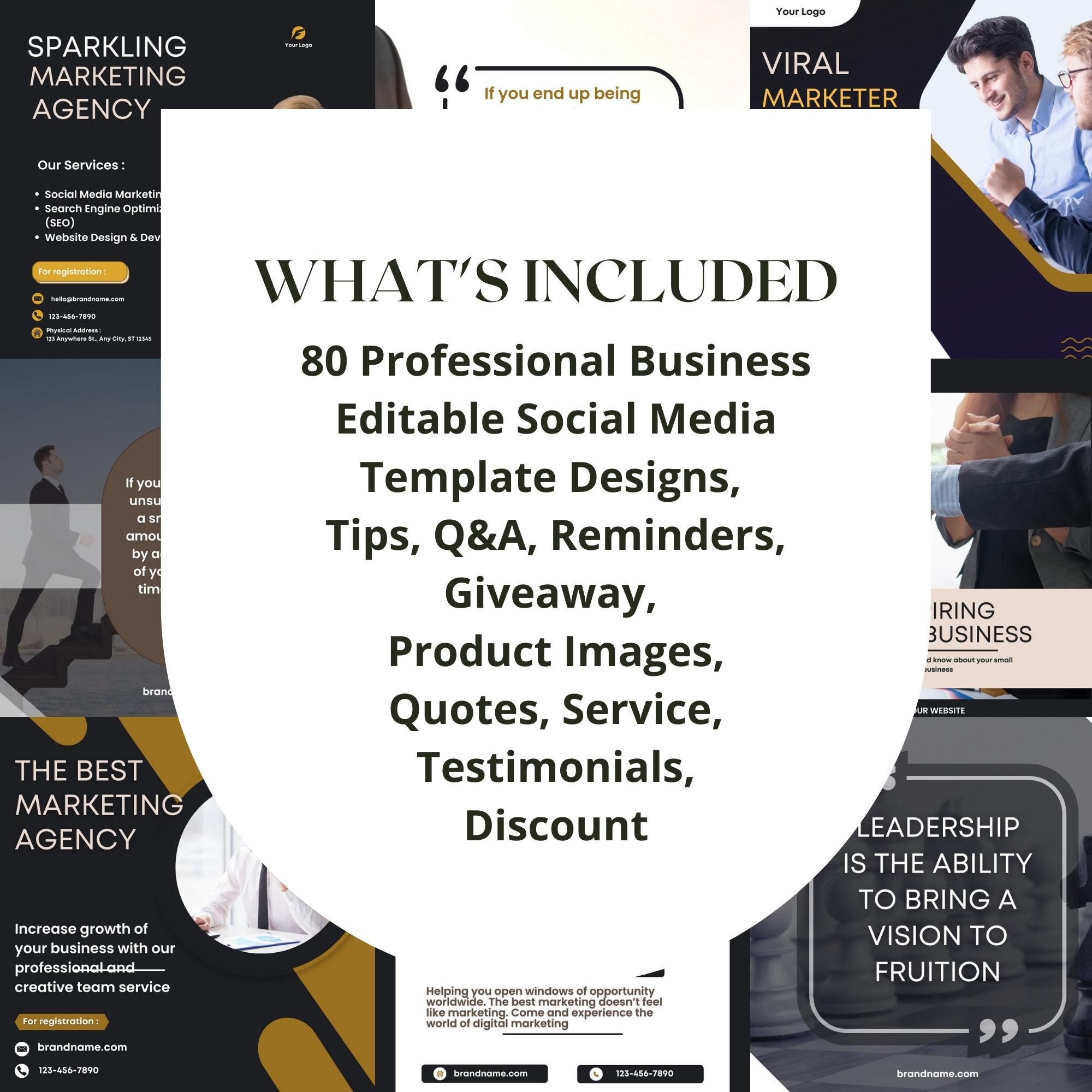 80 Professional Business Instagram Post Templates Social Media - Etsy