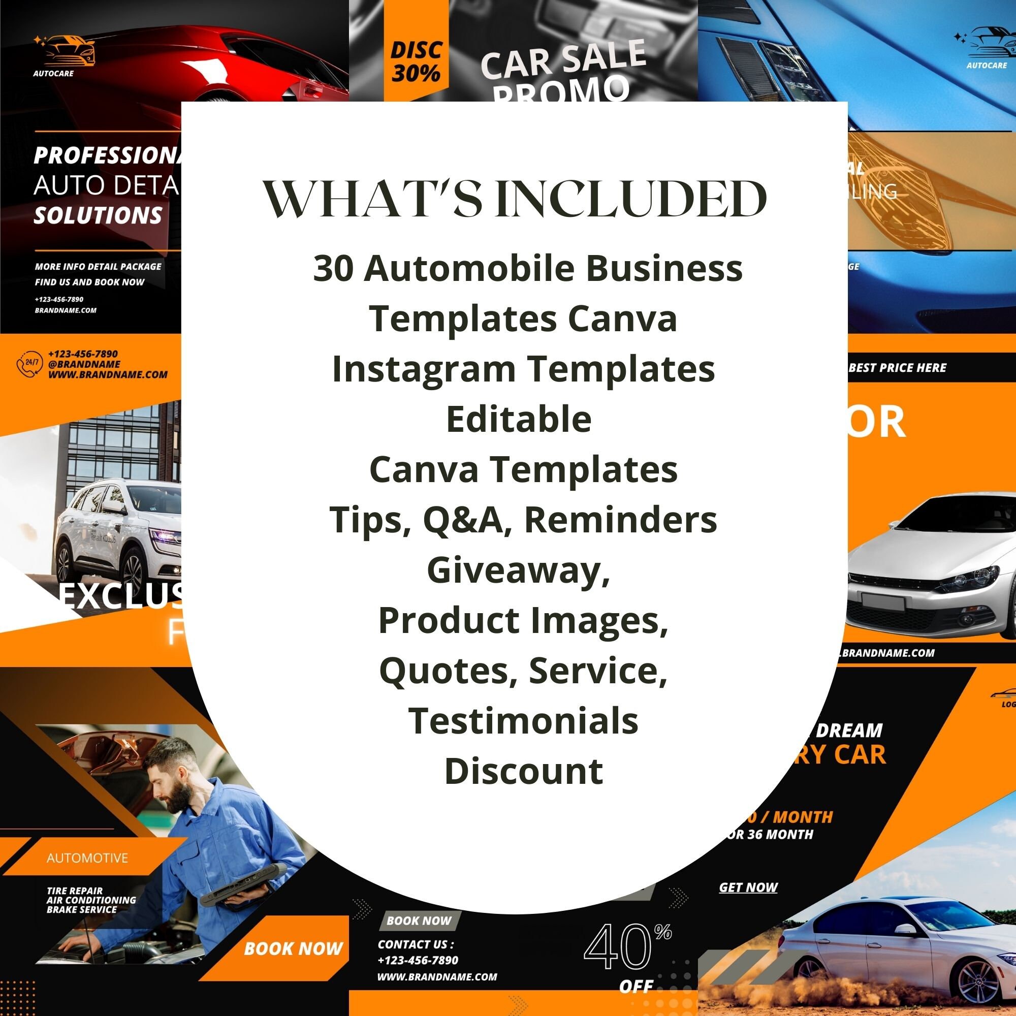 30 Automobile Business Editable Canva Templates for Instagram - Etsy