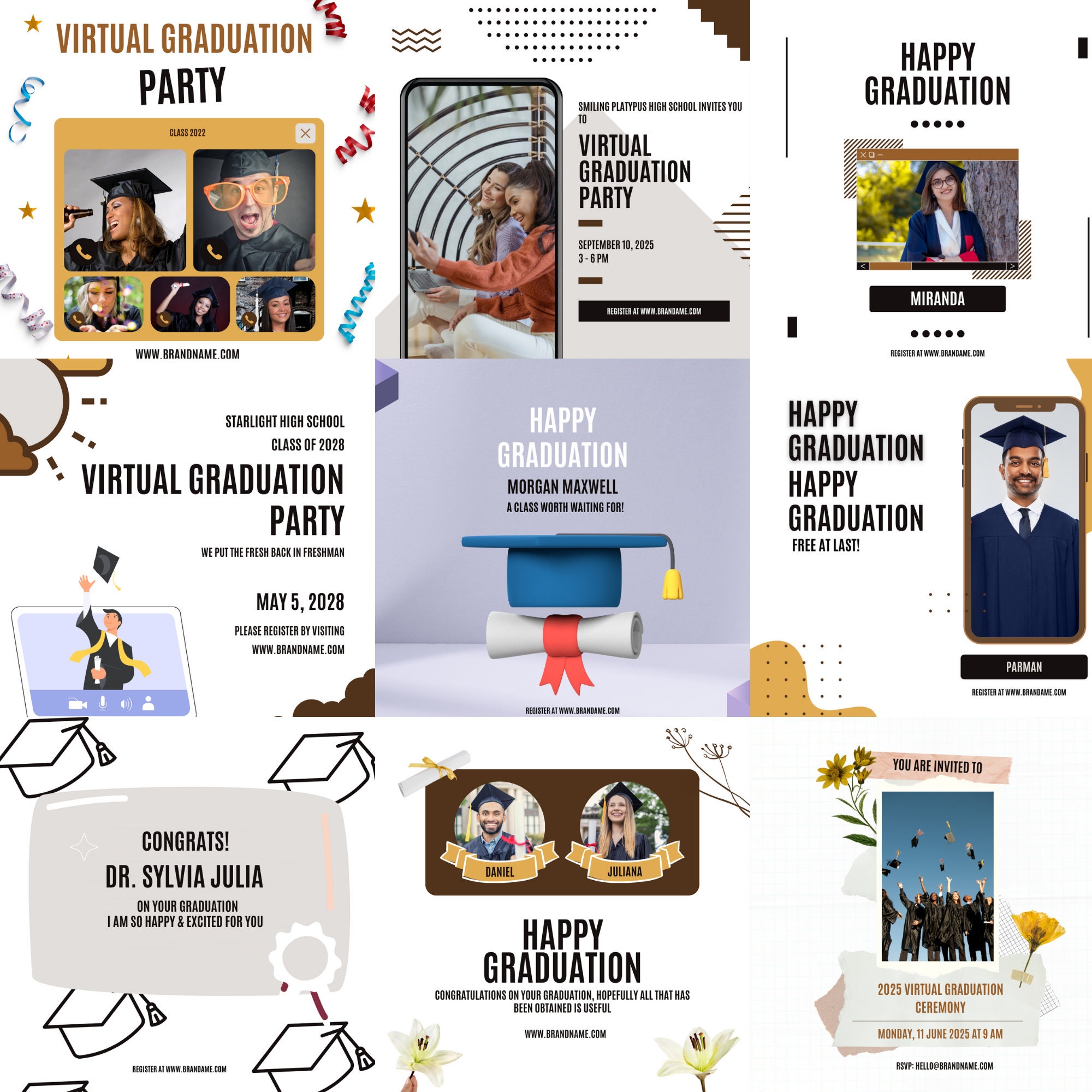 40 Graduation Party Editable Templates for Instagram Feed - Etsy