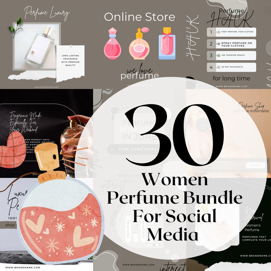 30 Women Perfume Editable Instagram Post Templates Beauty Influencers ...