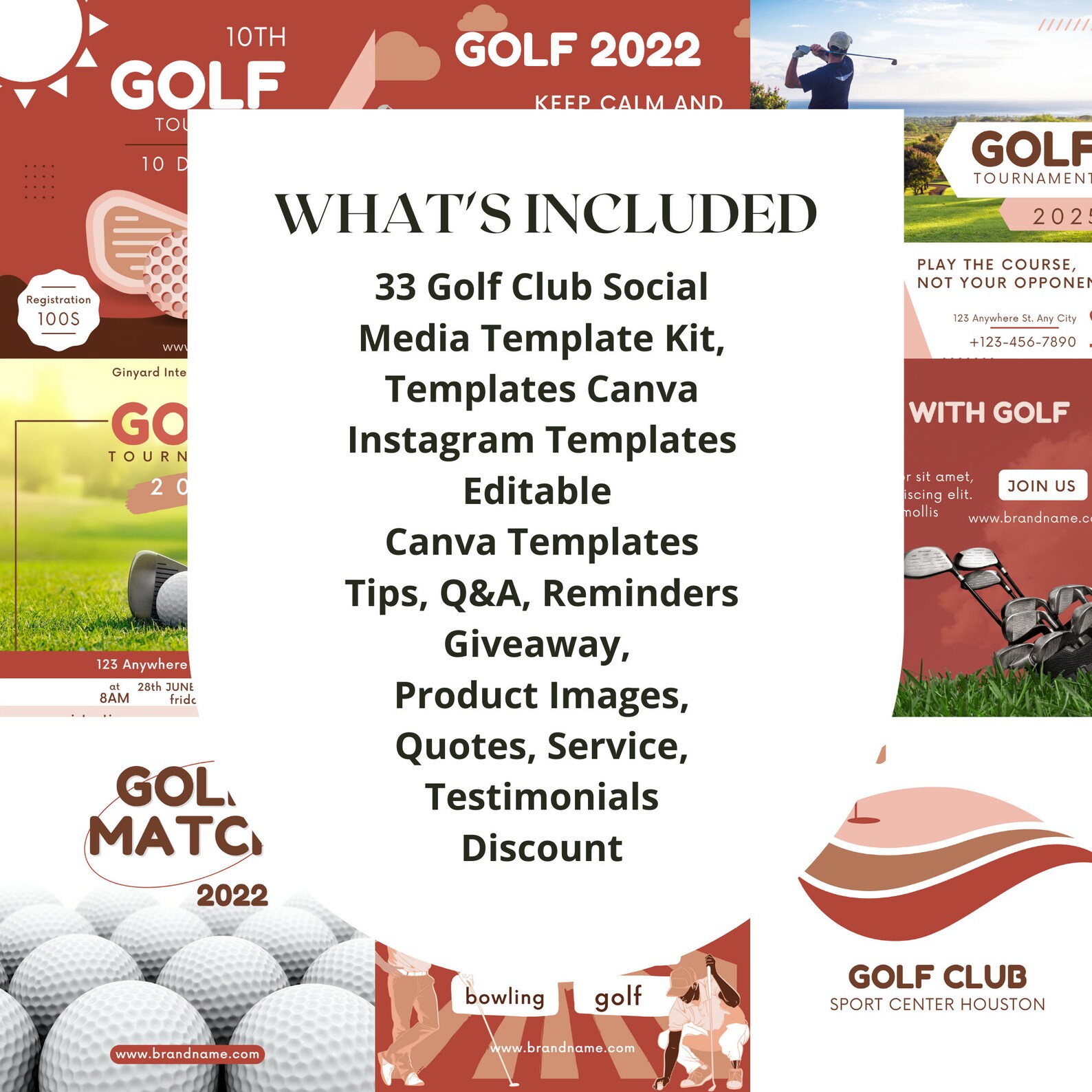 33 Golf Club Editable Instagram Post Template Kit Golf Club - Etsy