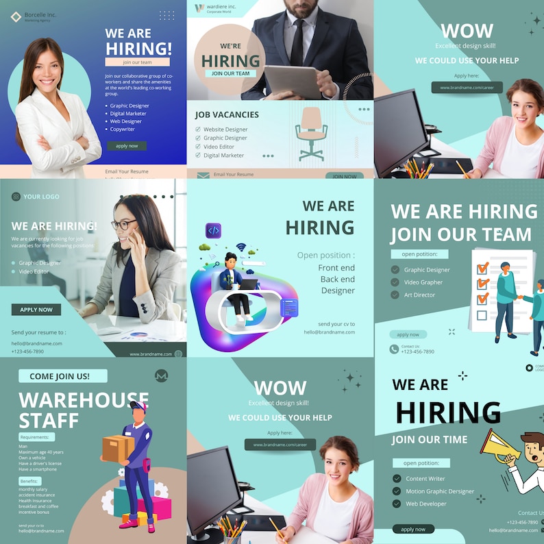 40 Job Vacancy Instagram Post Templates Graphic Designers - Etsy