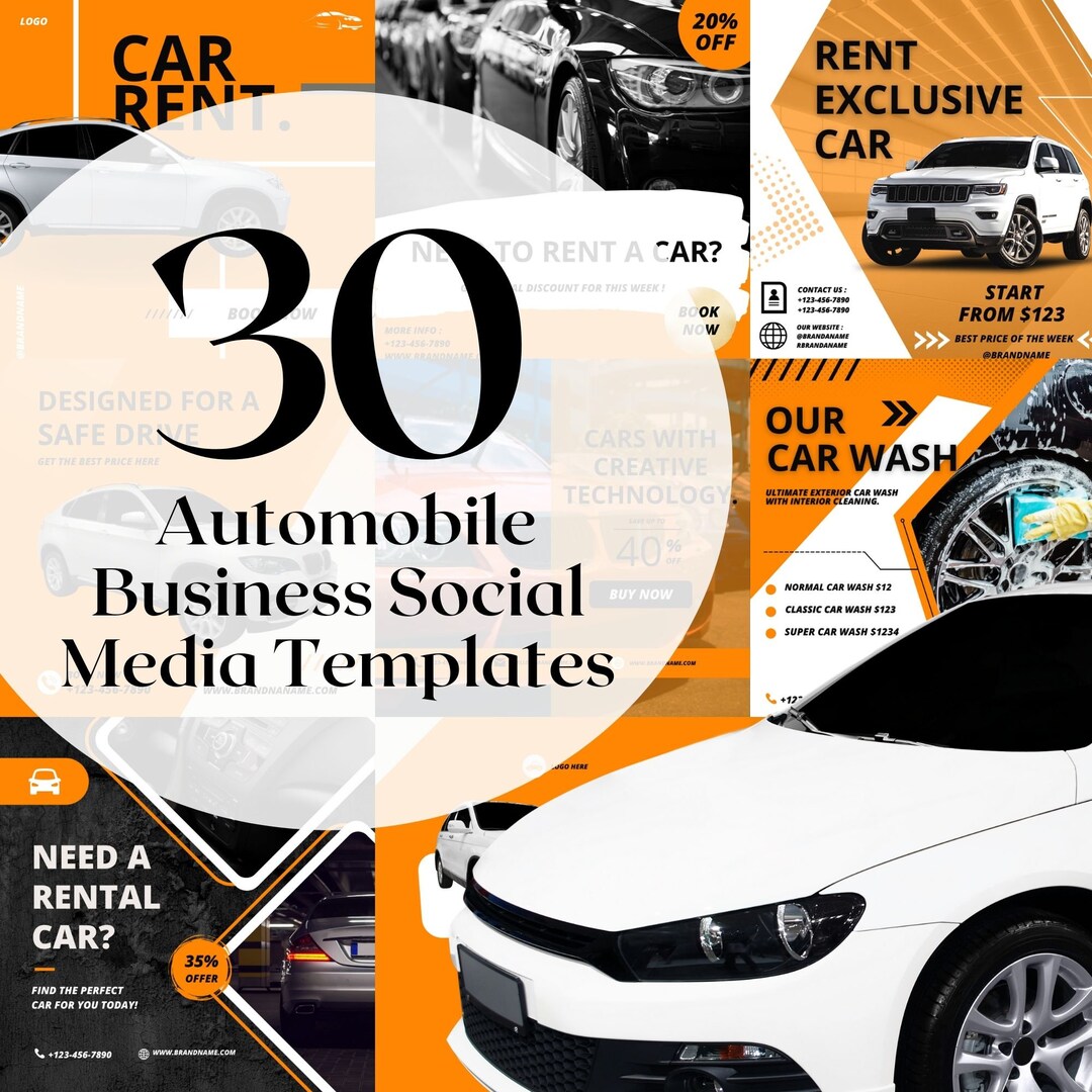 30 Automobile Business Editable Canva Templates for Car Rental - Etsy