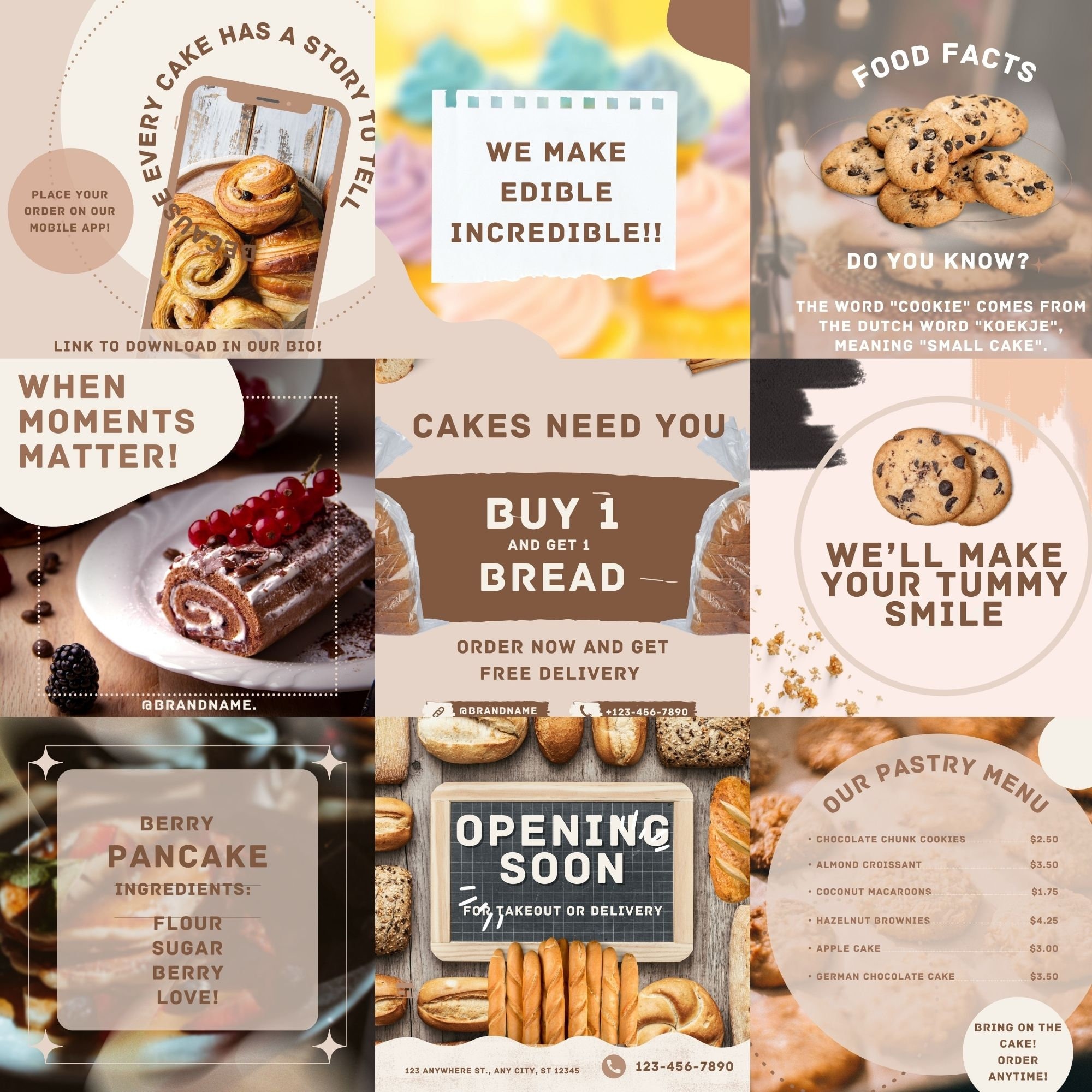 38 Social Media Bakery Editable Pack Instagram Post Kit Bakers - Etsy ...