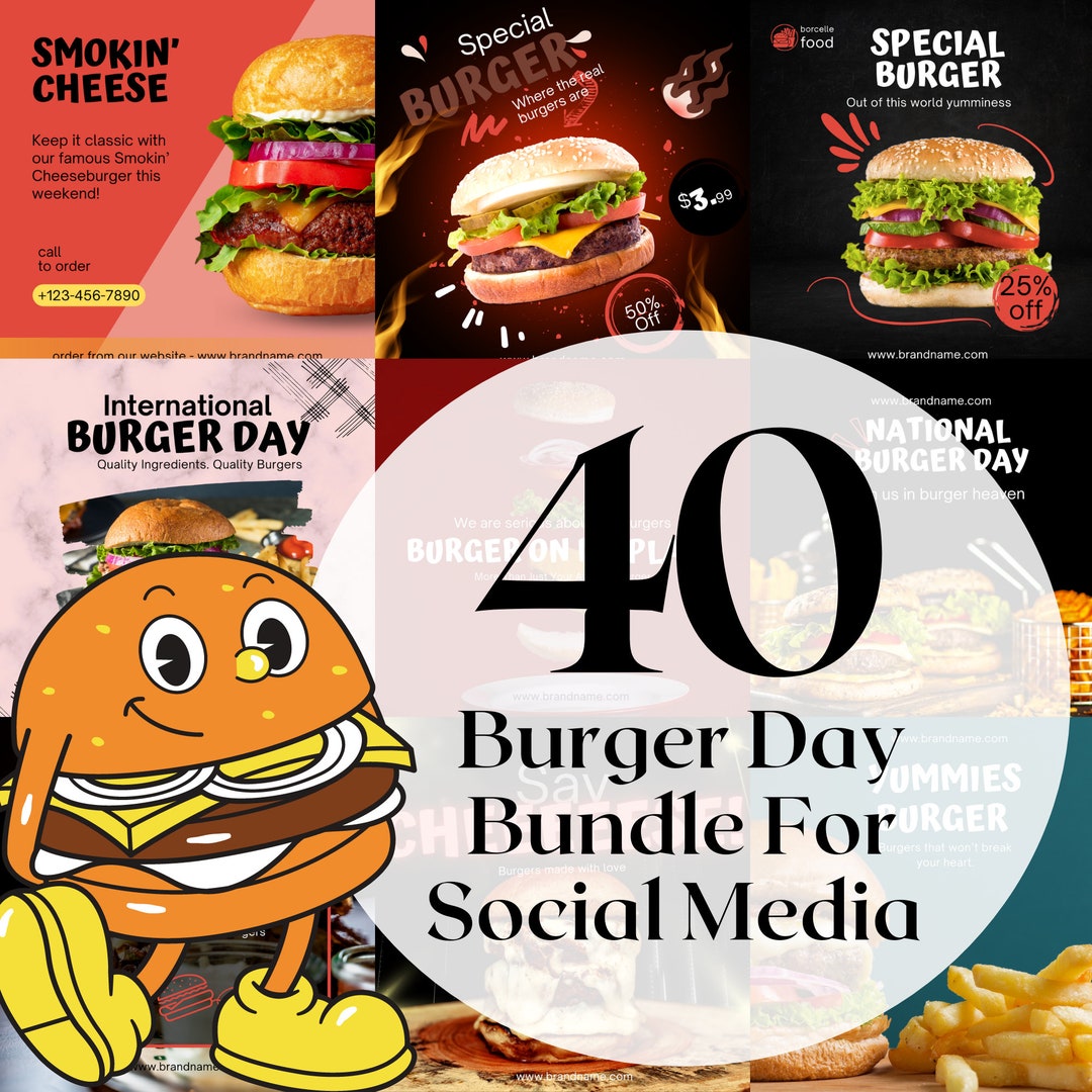 50 Burger Promotion Instagram Post Templates Burger Shop - Etsy