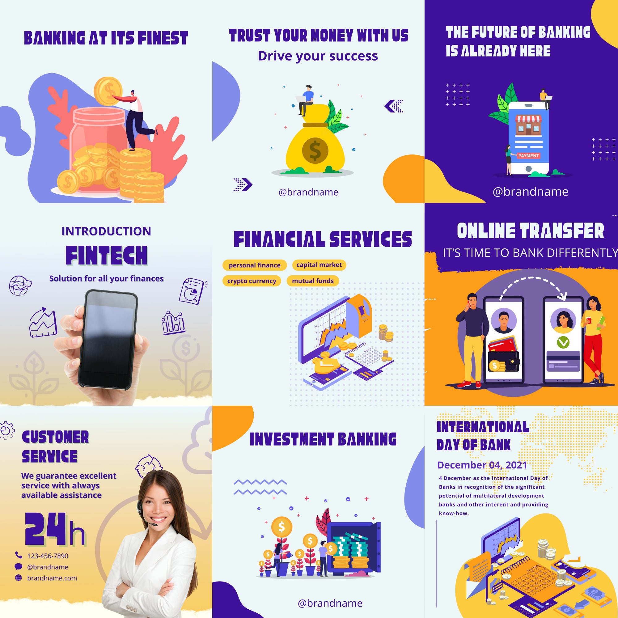 30 Banking Instagram Post Templates for Accountants Canva Templates - Etsy