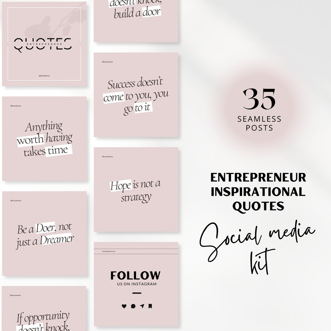 35 Entrepreneur Inspirational Quotes Services Bundle for Social Media ...